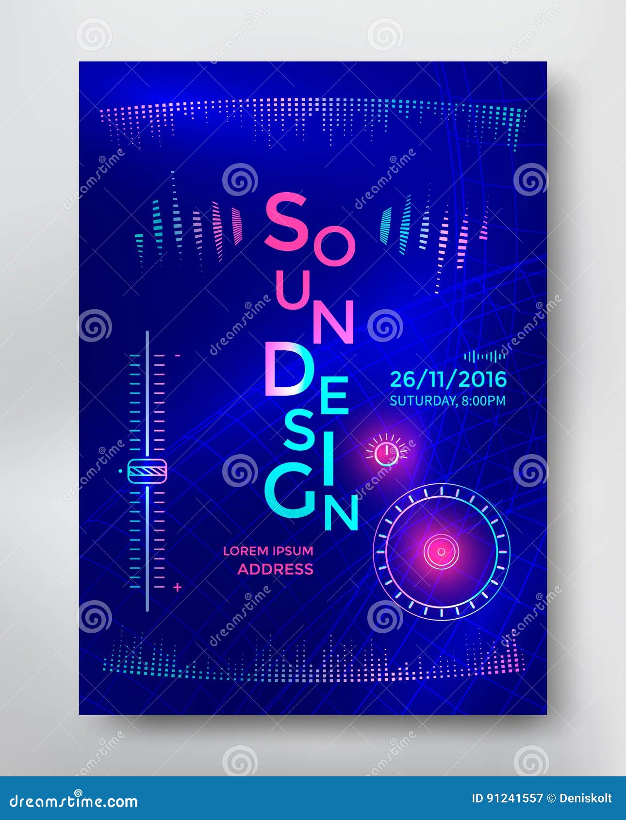 Sound Design poster stock vector. Illustration of hifi - 91241557