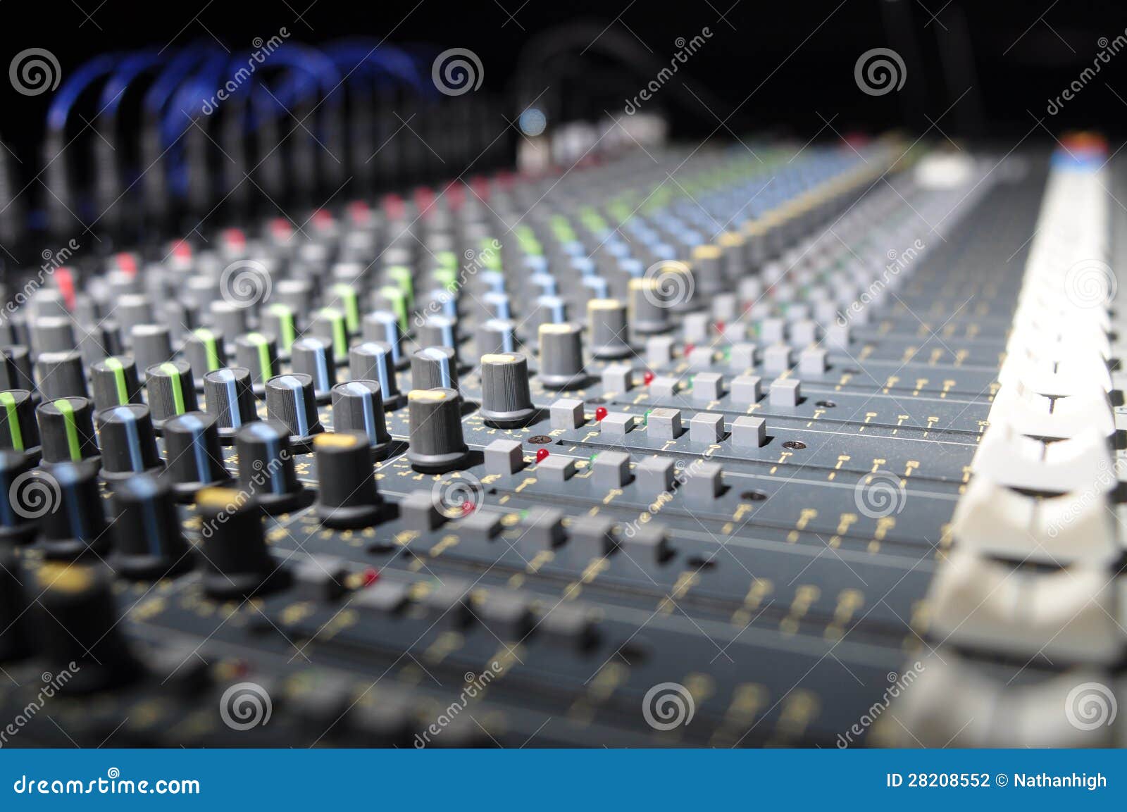 Sound desk stock photo. Image of technology, knobs, lighting - 28208552