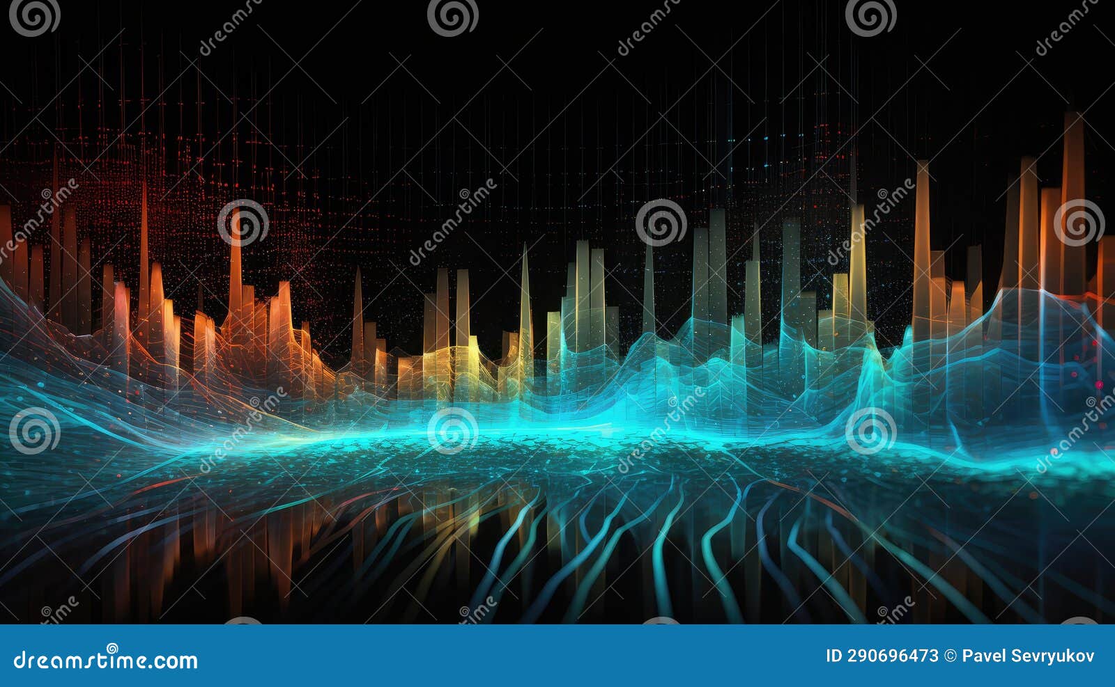 Sound Digital Waveform Abstract Stock Illustration - Illustration of ...
