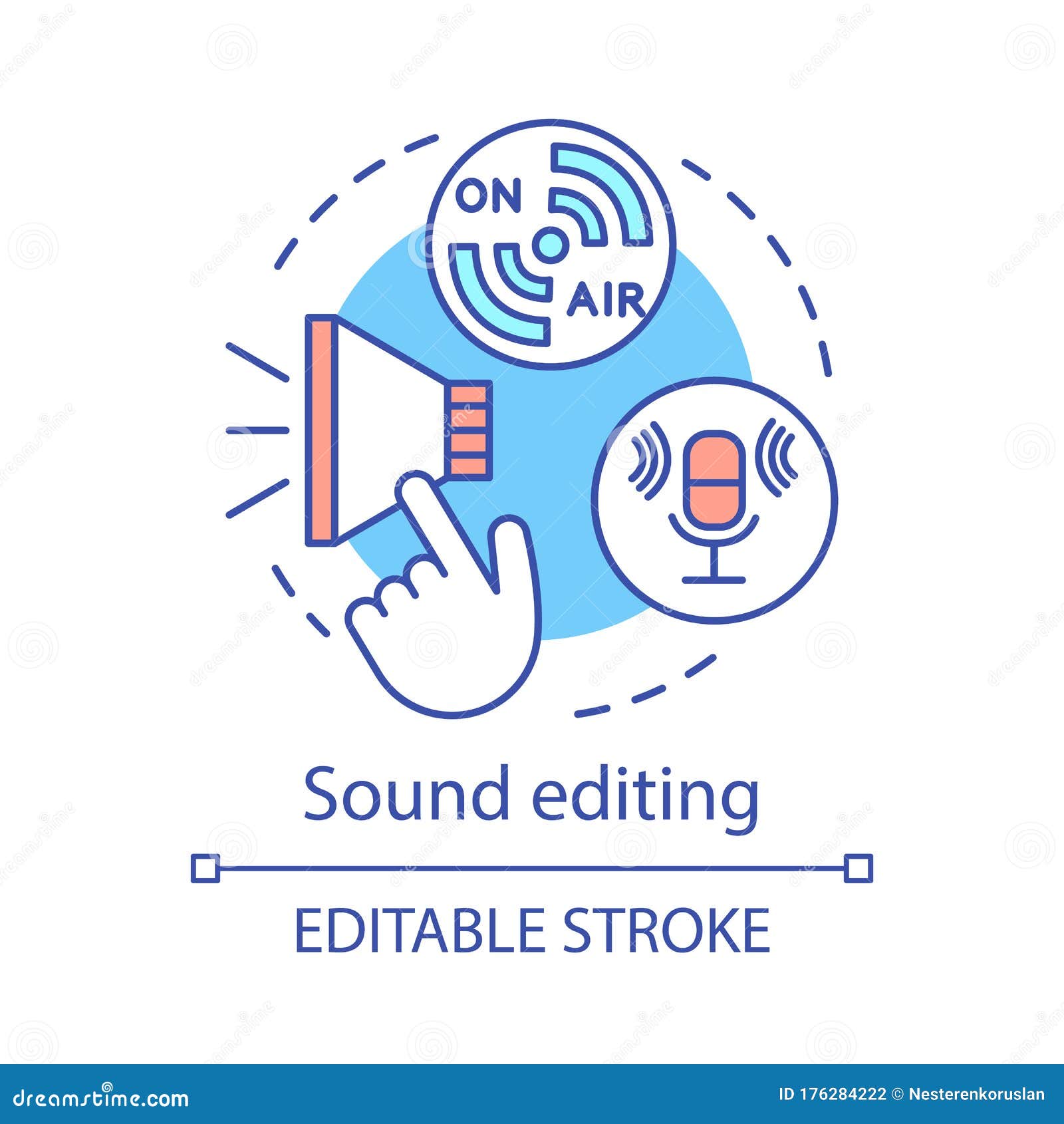 Sound editing concept icon stock vector. Illustration of graphic ...