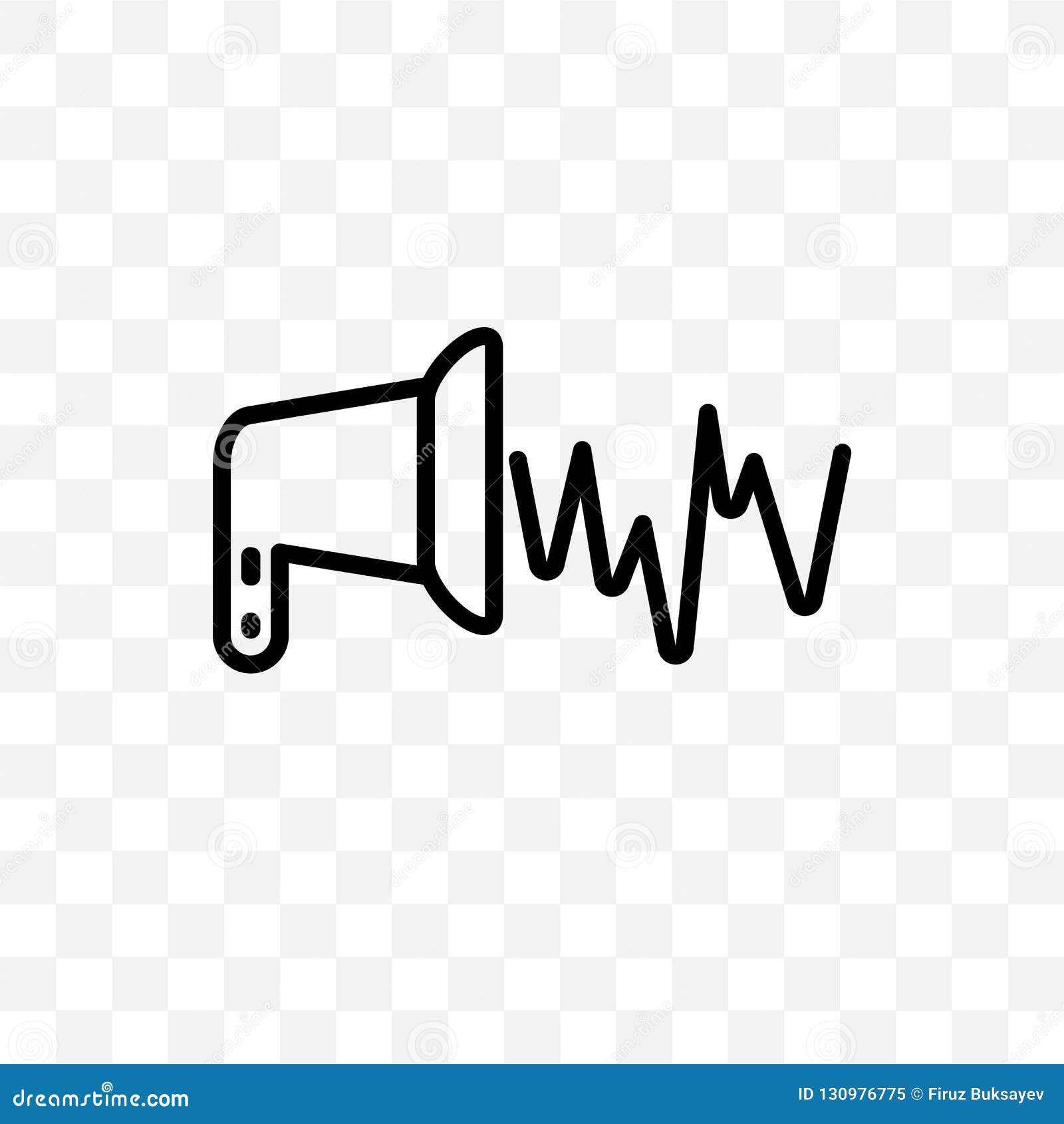 Sound Effect Vector Linear Icon Isolated on Transparent Background ...