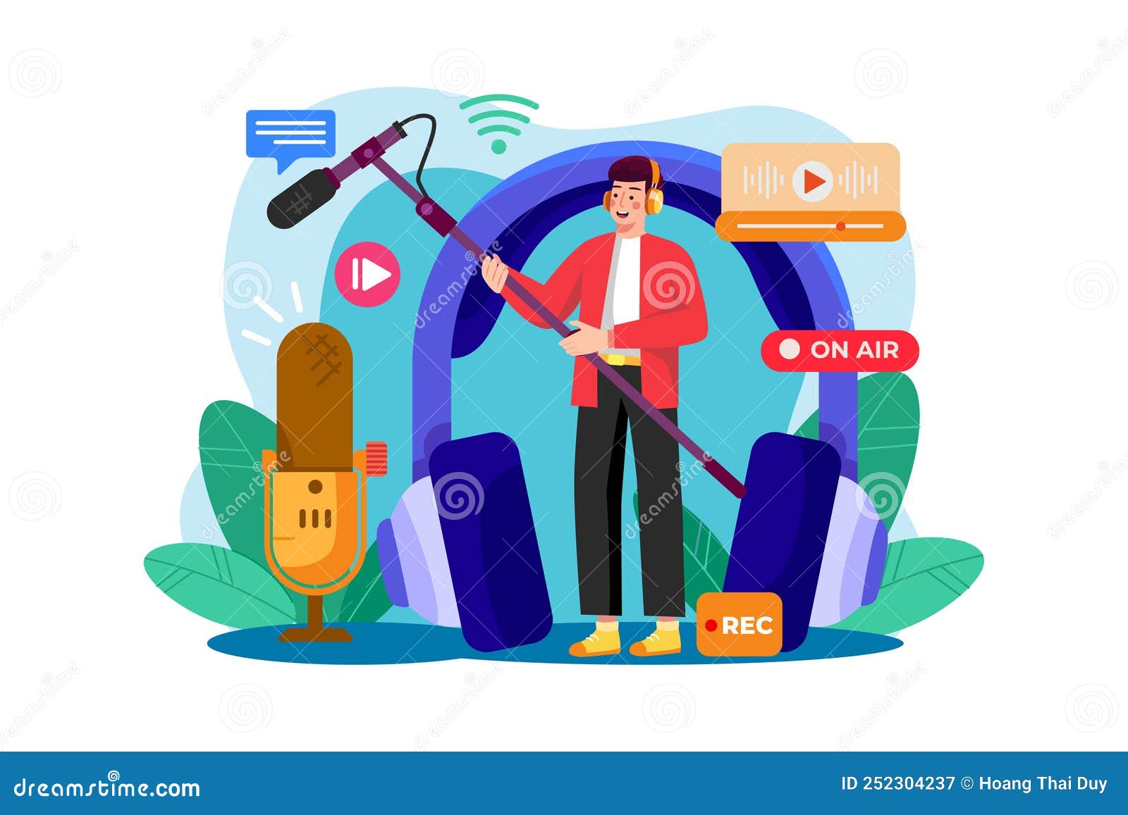 Sound Engineer Illustration Concept on White Background Stock Vector ...