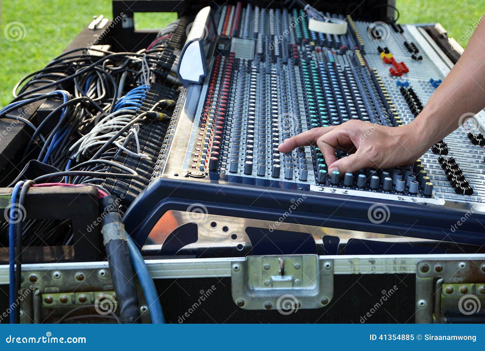 Sound Engineer at Mixing Desk Stock Image - Image of electric ...