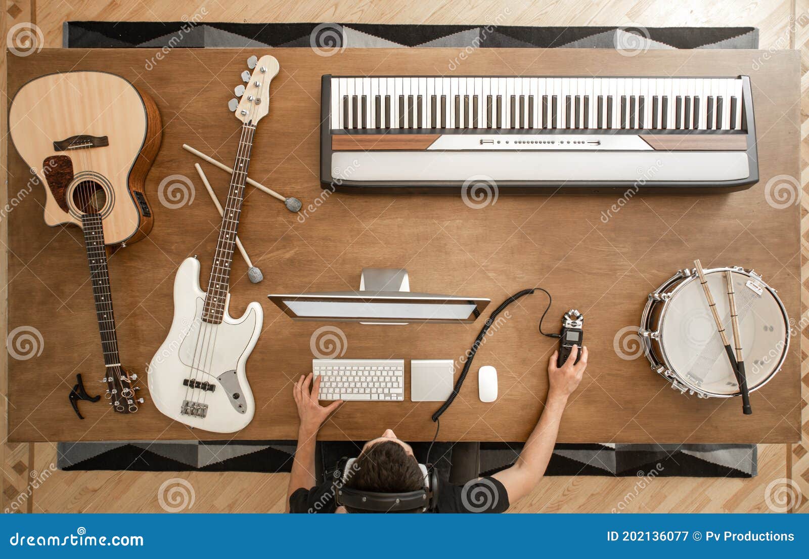 Sound Engineer in the Process of Working with Sound at the Computer on ...