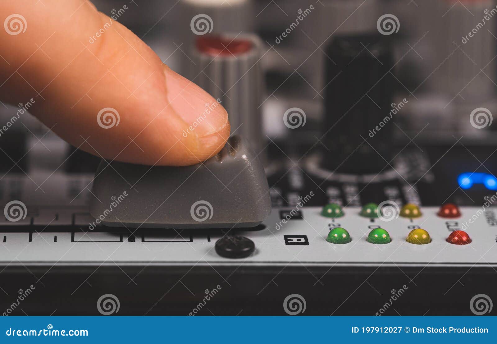 Sound Engineer Using Main Control Fader Stock Image - Image of ...
