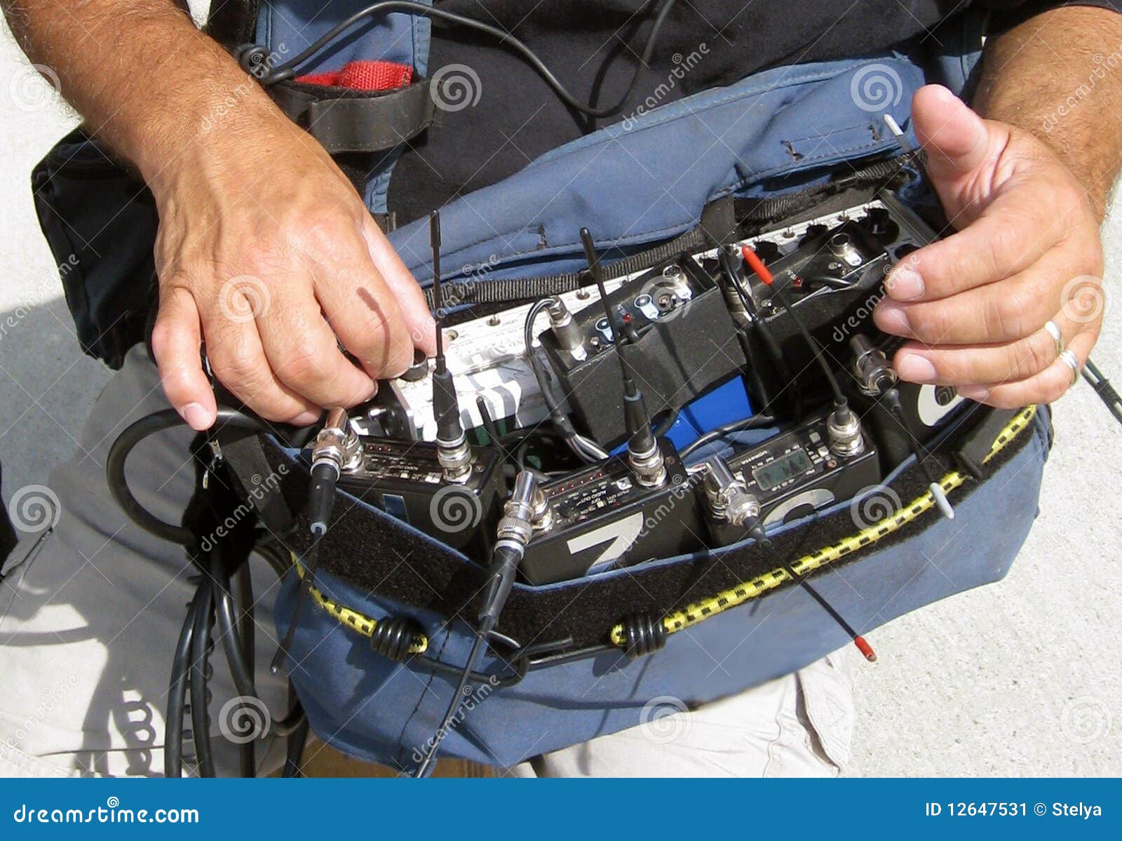 Sound Engineer Using Recording Equipment Stock Image - Image of sound ...