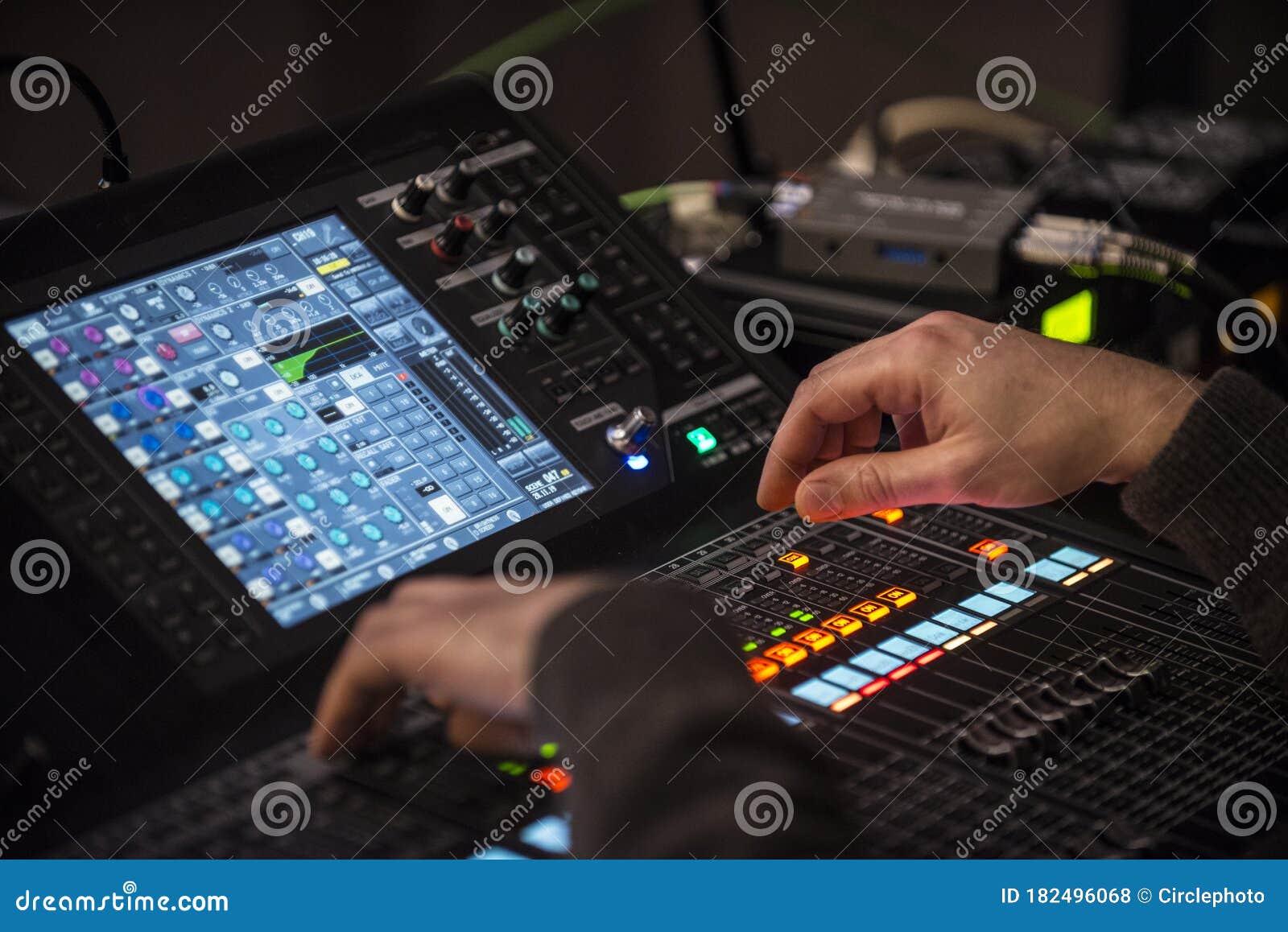 Sound Engineer Working in Recording Studio Stock Photo - Image of ...