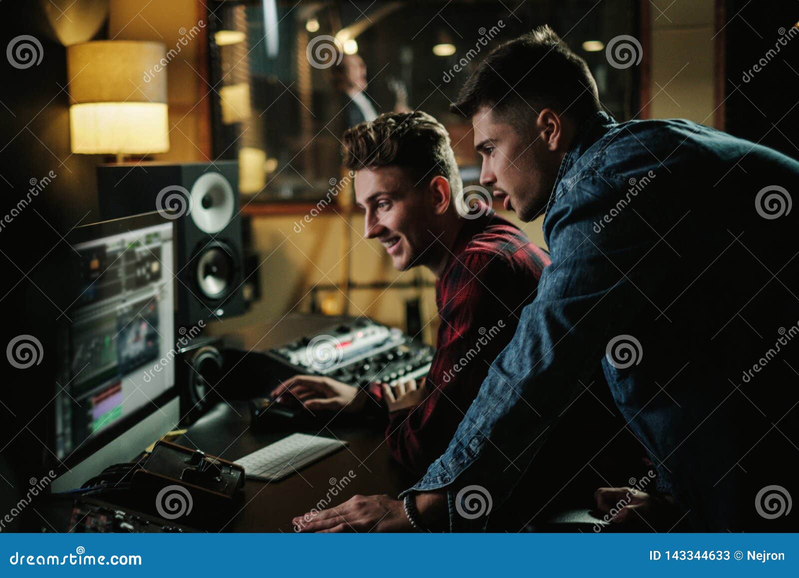 Sound Engineer Working in a Music Studio Stock Image - Image of group ...