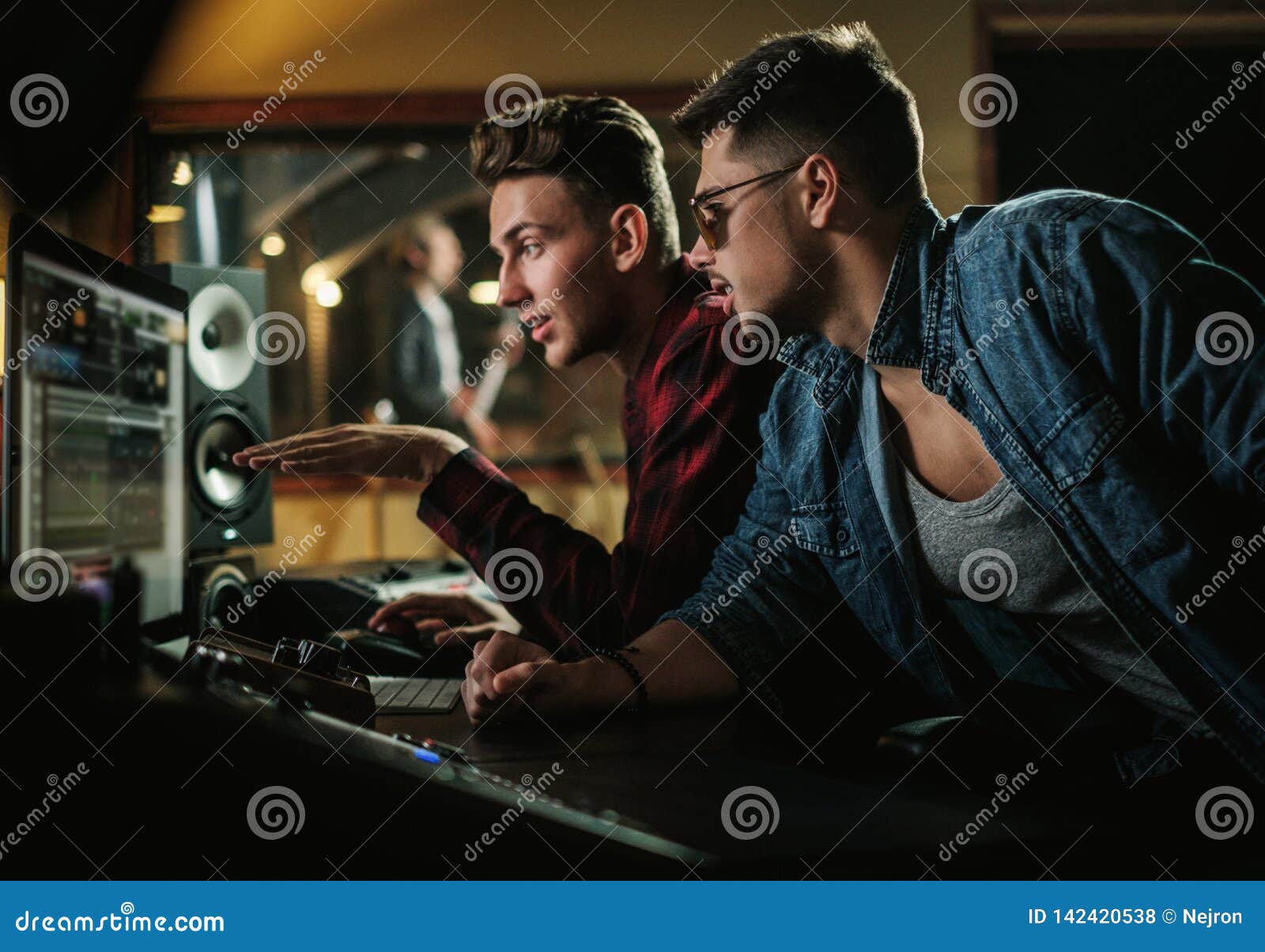 Sound Engineer Working in a Music Studio Stock Photo - Image of ...