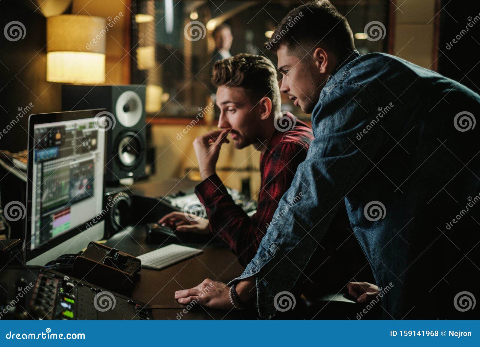 Sound Engineer Working in a Music Studio Stock Photo - Image of ...