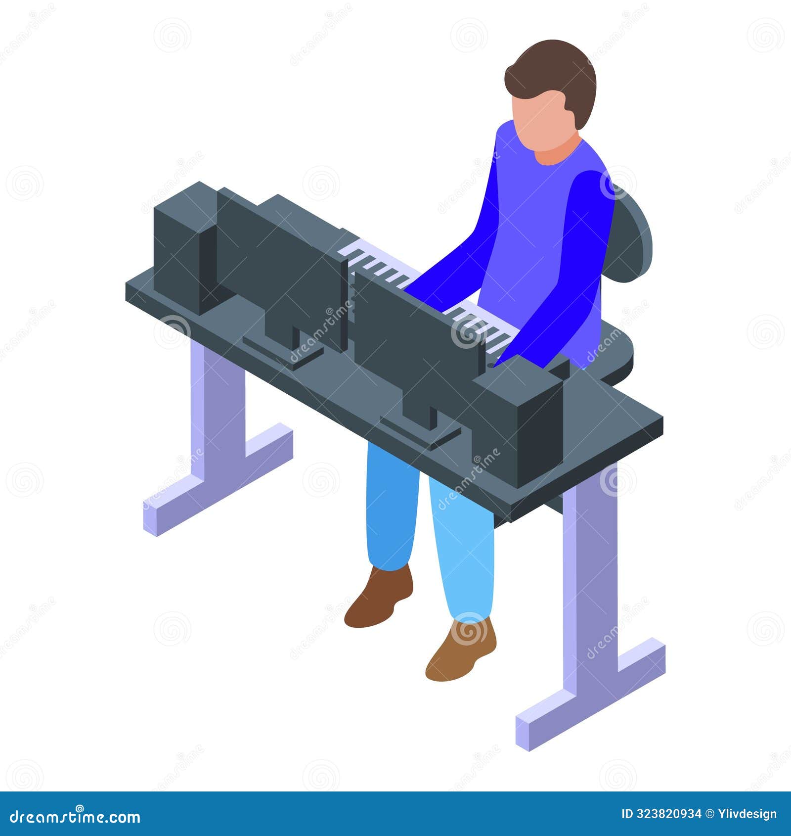 Sound Engineer Working on a New Music Project Stock Vector ...