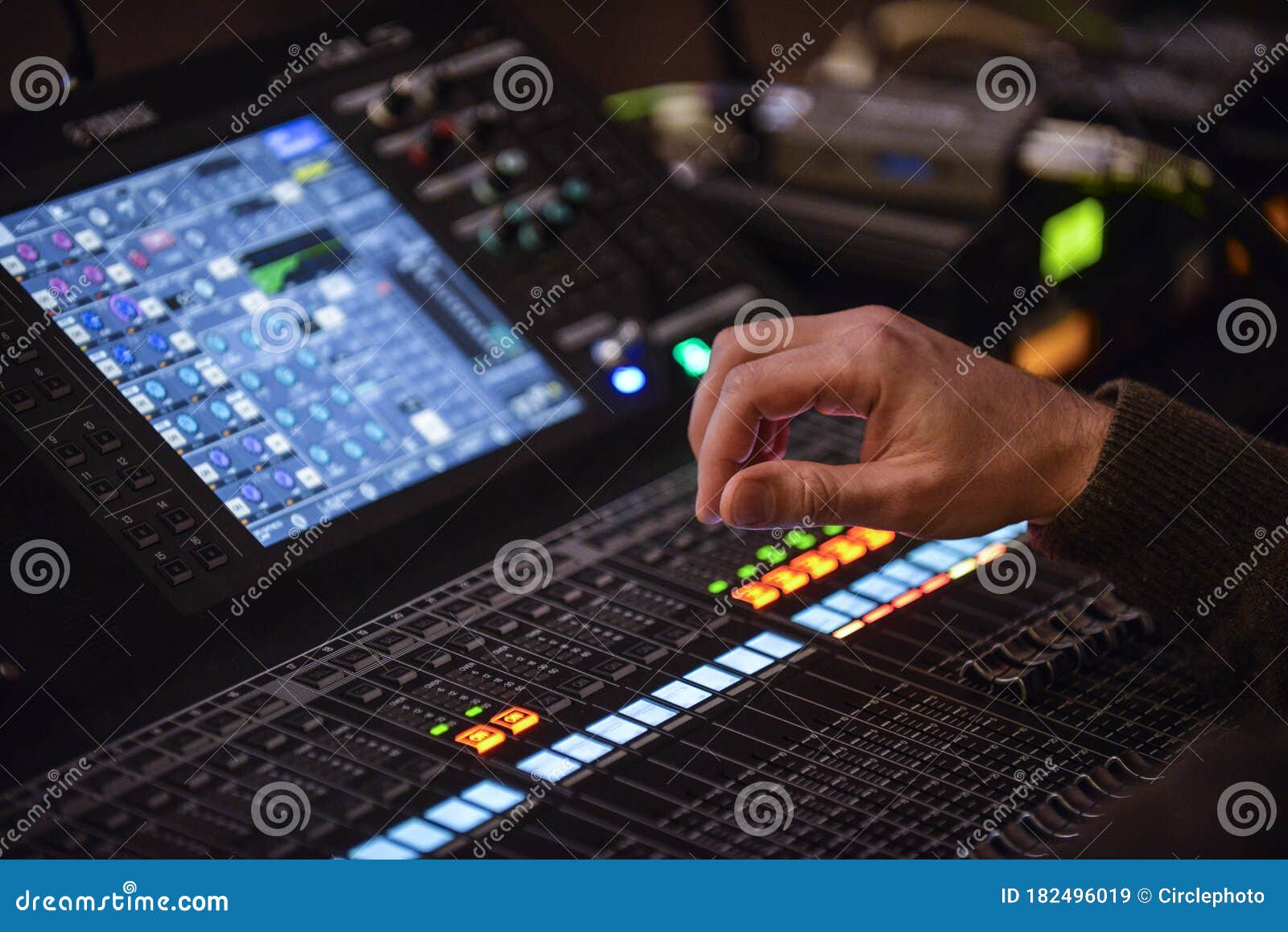 Sound Engineer Working in Recording Studio Stock Image - Image of ...