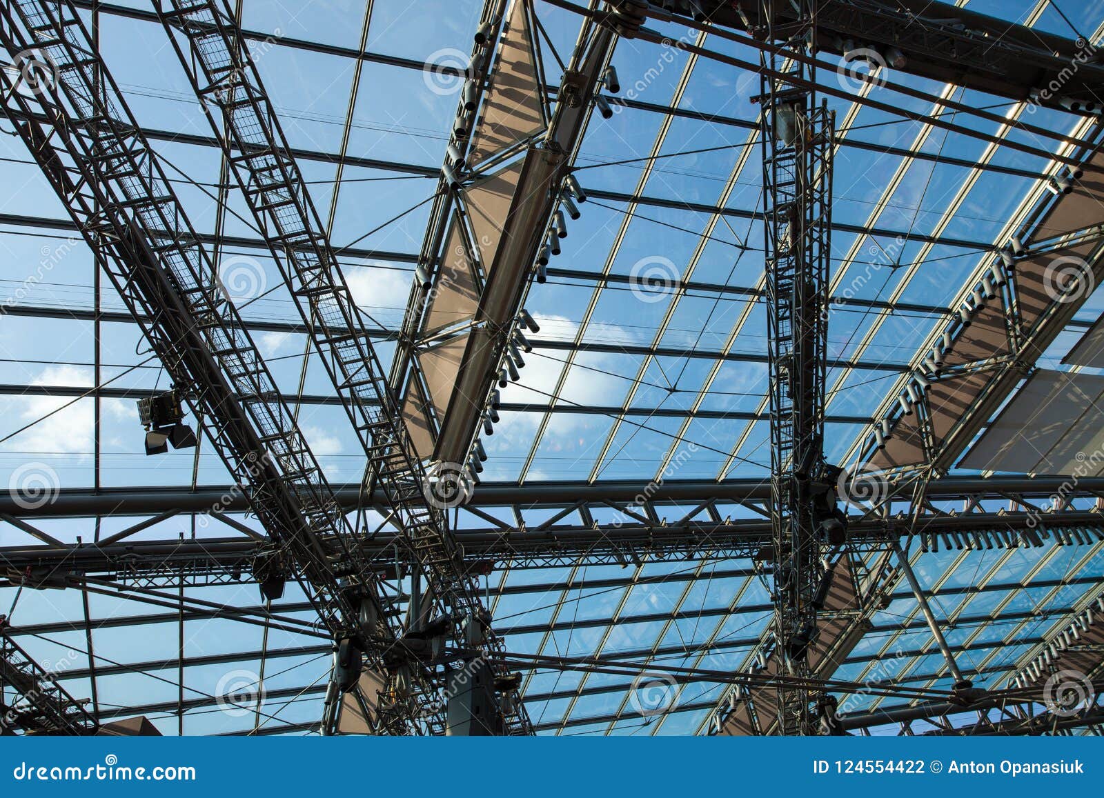 Sound Engineering Construction in Arena Stock Photo - Image of roof ...