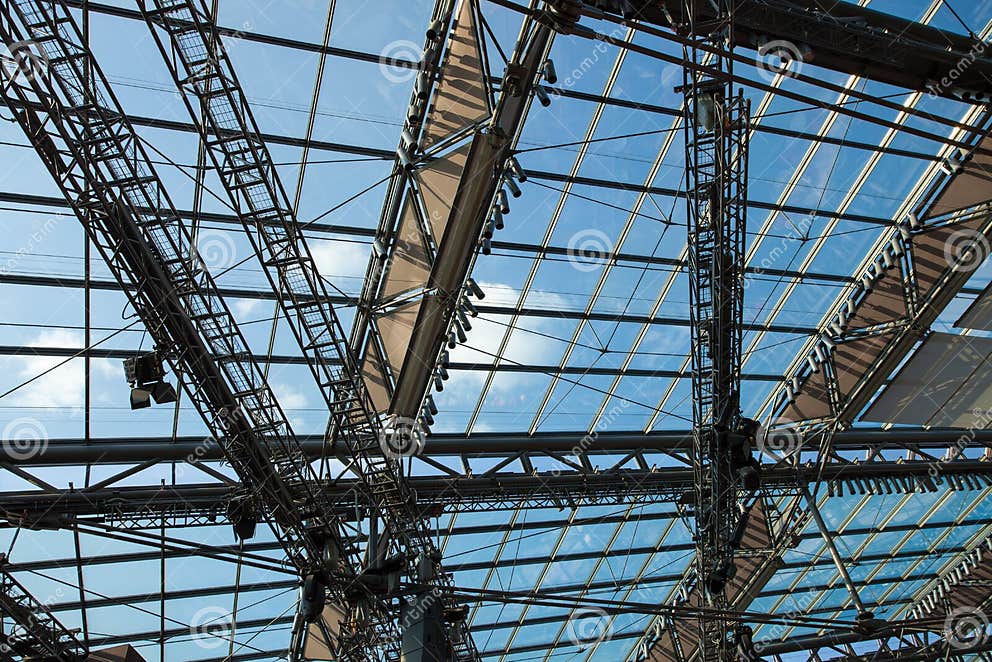Sound Engineering Construction in Arena Stock Photo - Image of roof ...
