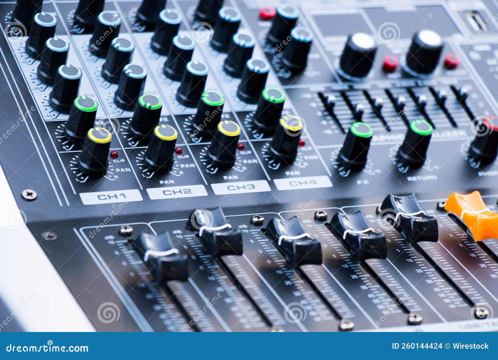 Sound Engineering Instrument, Soundboard Equalizer Stock Photo - Image ...