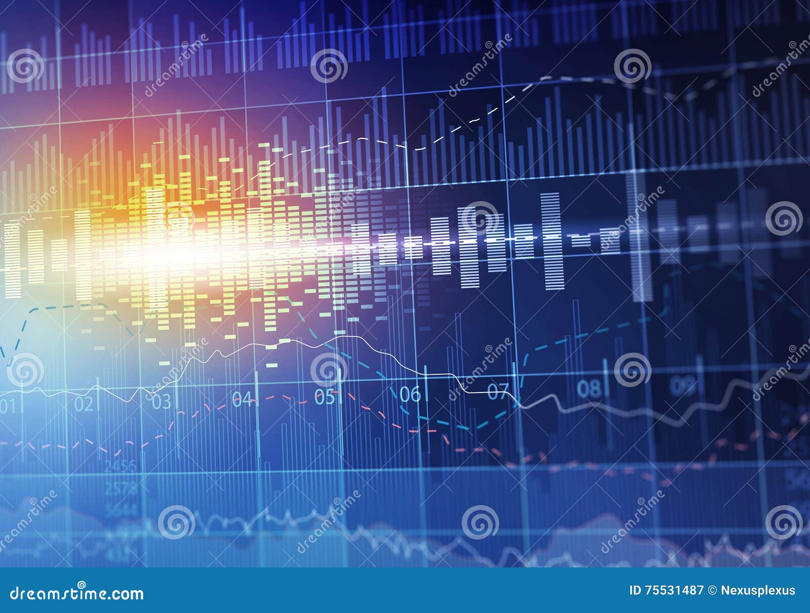 Sound Equalizer Background . Mixed Media Stock Image - Image of tech ...