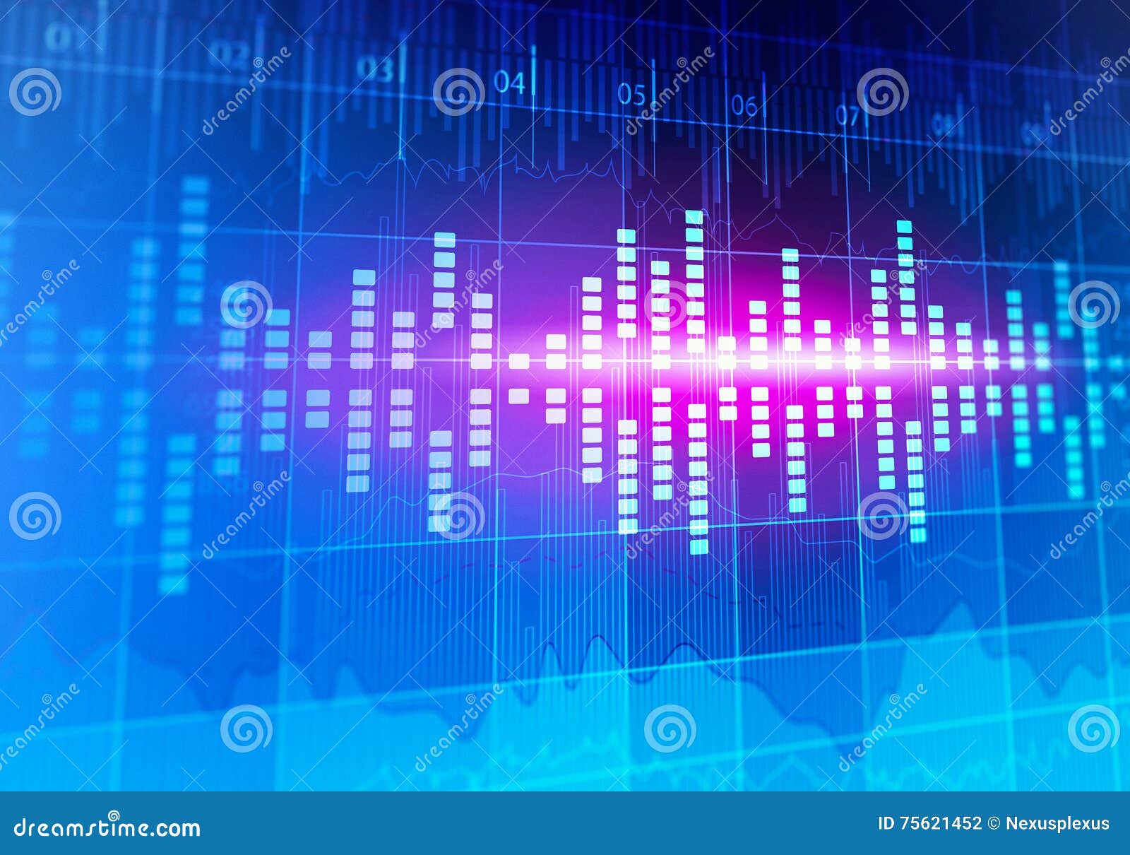 Sound Equalizer Background . Mixed Media Stock Illustration ...