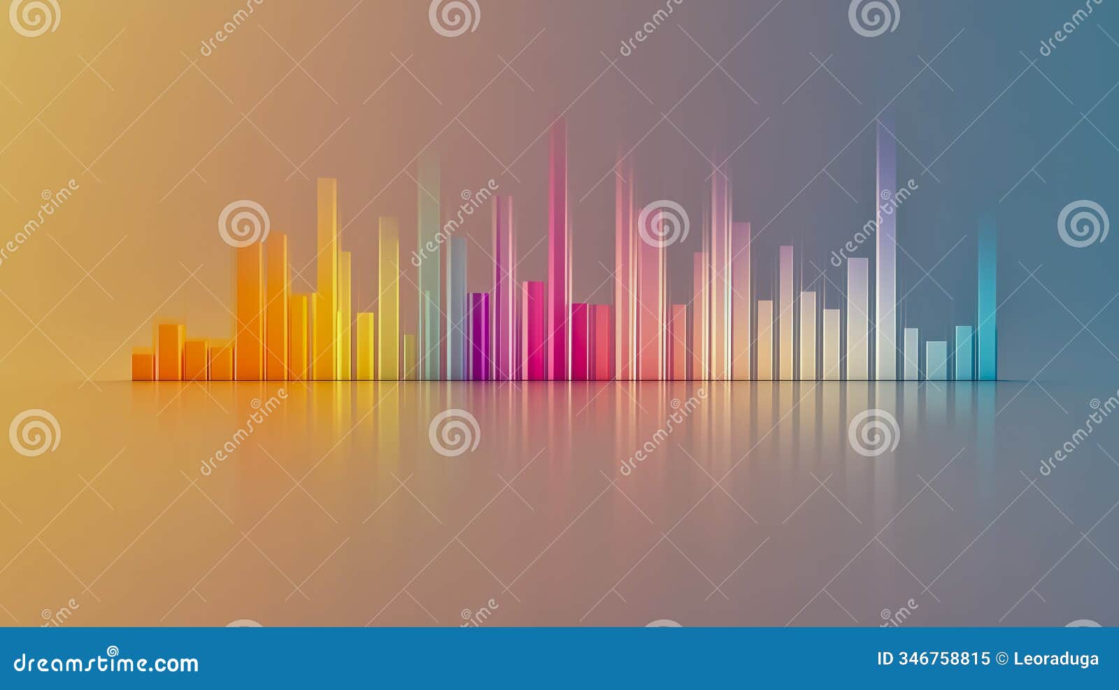 Sound Equalizer Graphic on a Light Gray Background with a Gradual Fade ...