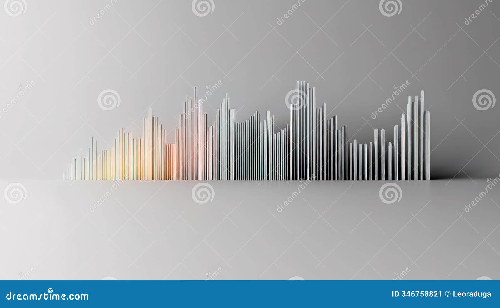 Sound Equalizer Graphic on a Light Gray Background with a Gradual Fade ...