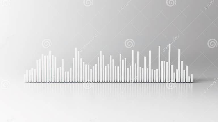 Sound Equalizer Graphic on a Light Gray Background with a Gradual Fade ...