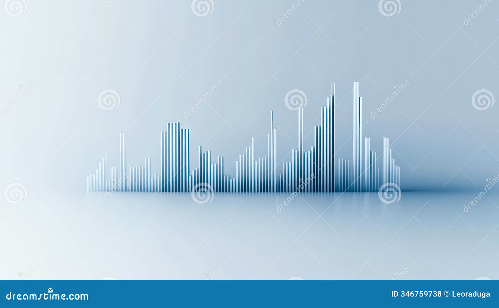 Sound Equalizer Graphic on a Light Gray Background with a Gradual Fade ...