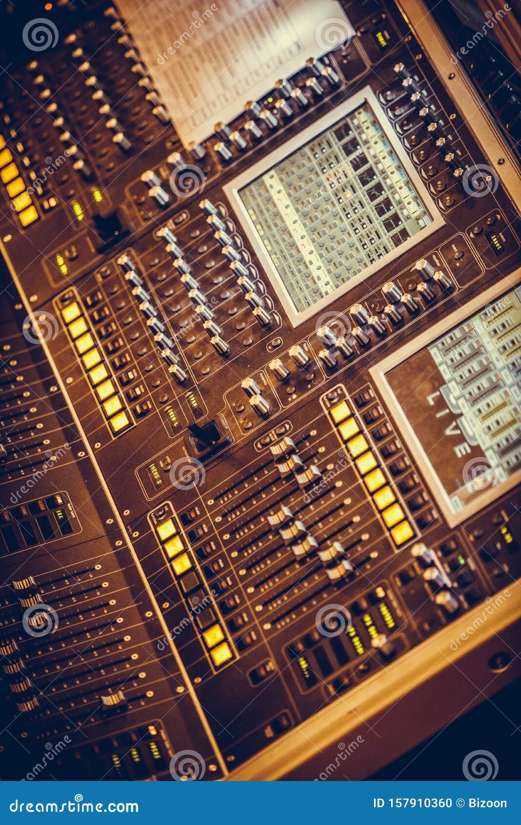 Sound Equalizer in a Music Studio Stock Photo - Image of closeup, music ...