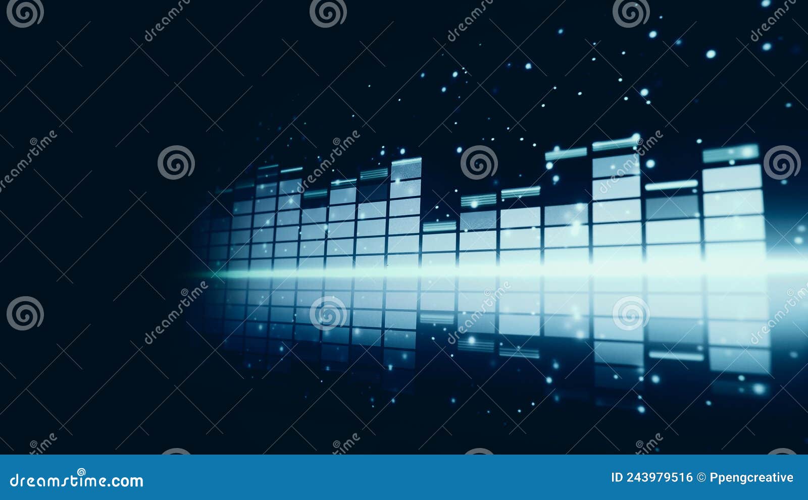 Sound Equalizer. Wave Pattern of Music Sounds Element on Monitor Screen ...