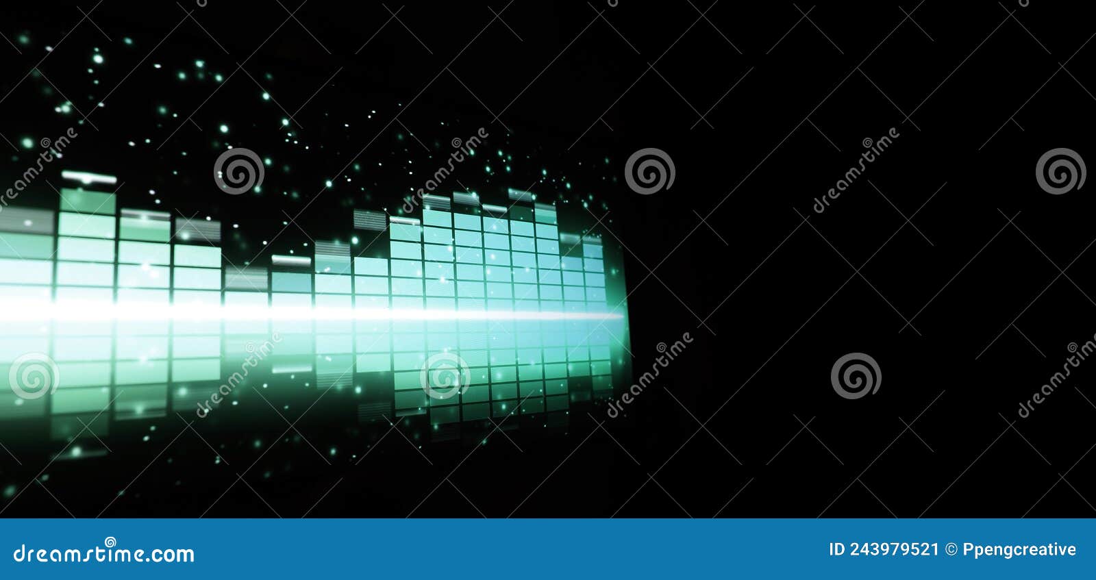 Sound Equalizer. Wave Pattern of Music Sounds Element on Monitor Screen ...