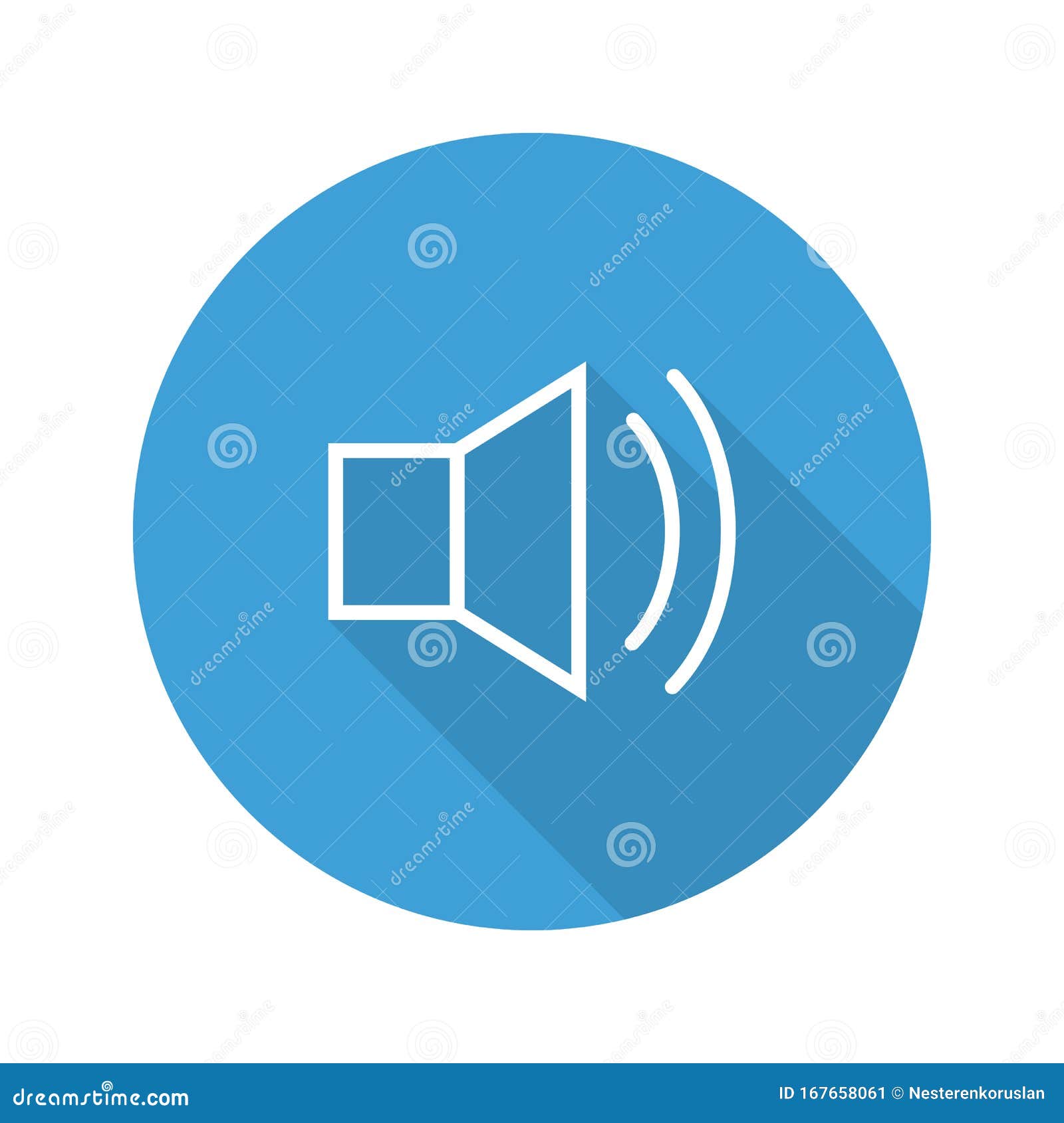 Sound on Flat Linear Long Shadow Icon Stock Illustration - Illustration ...