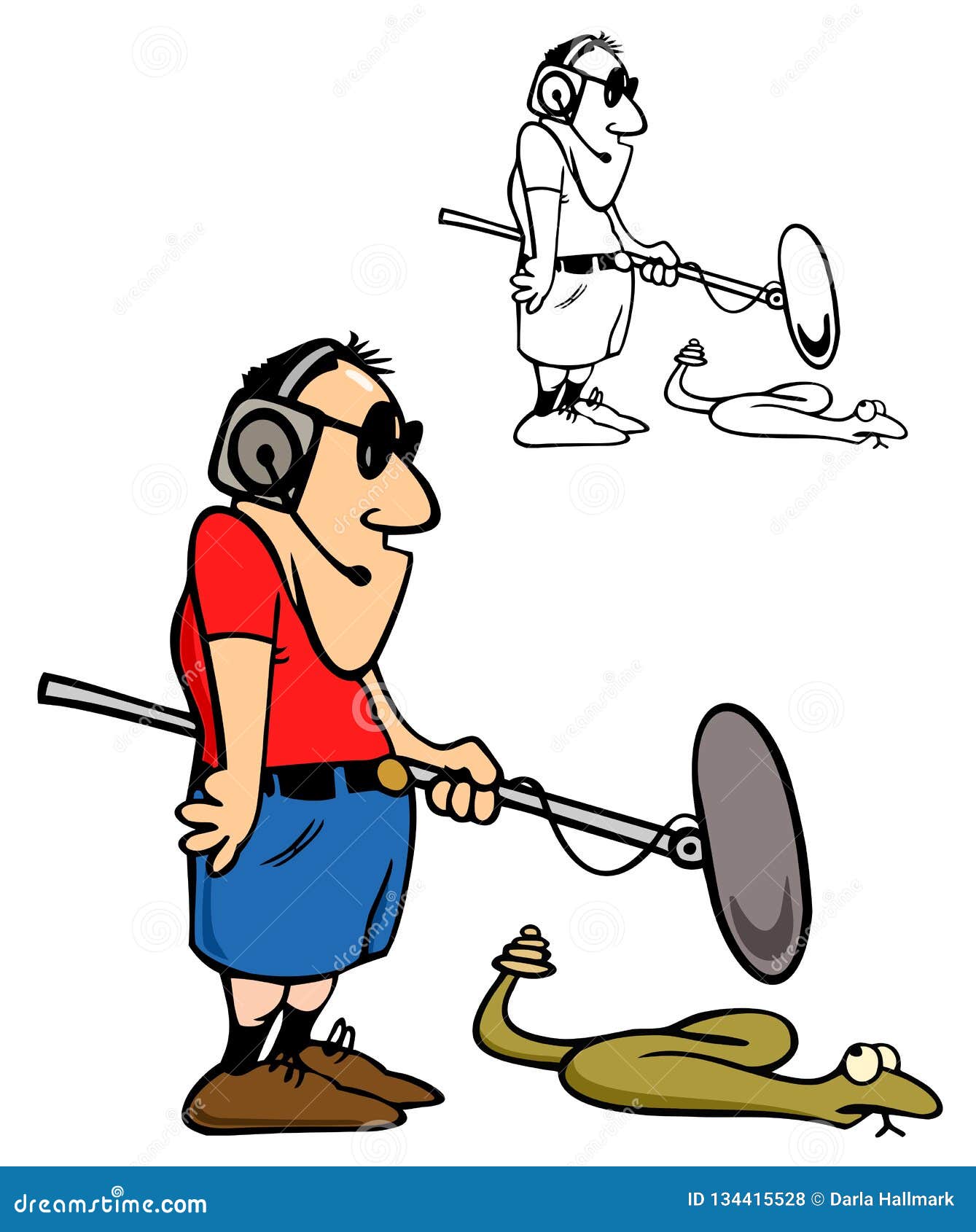 Sound guy at work stock vector. Illustration of animal - 134415528