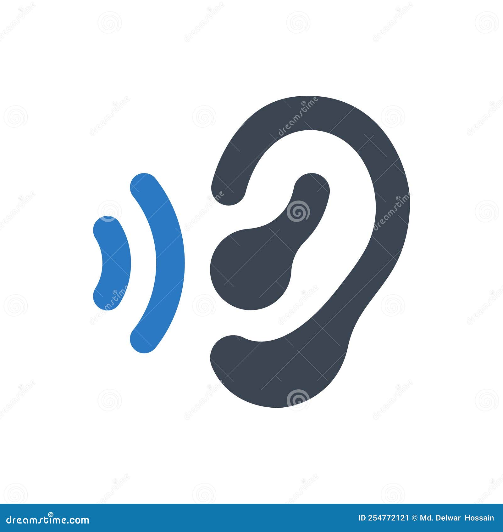 Sound hearing icon stock vector. Illustration of healthcare - 254772121