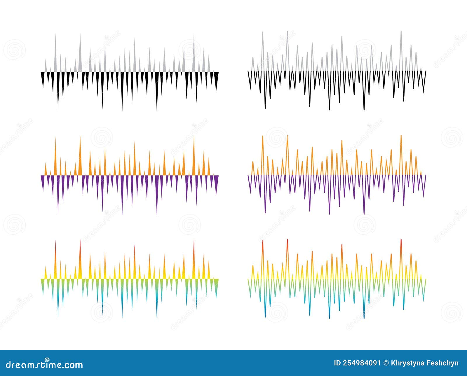 Sound horizontal waves stock illustration. Illustration of pulse ...