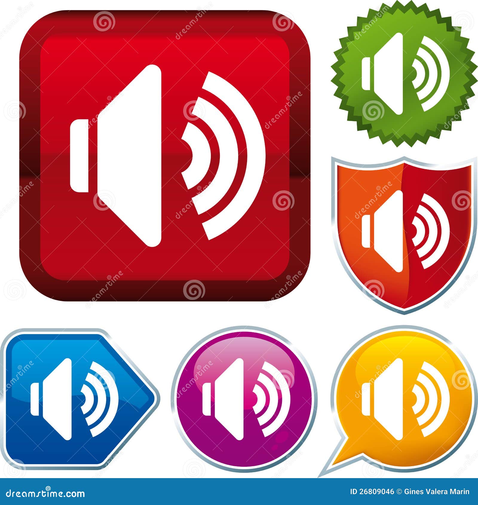 Sound icon stock vector. Illustration of orange, equipment - 26809046