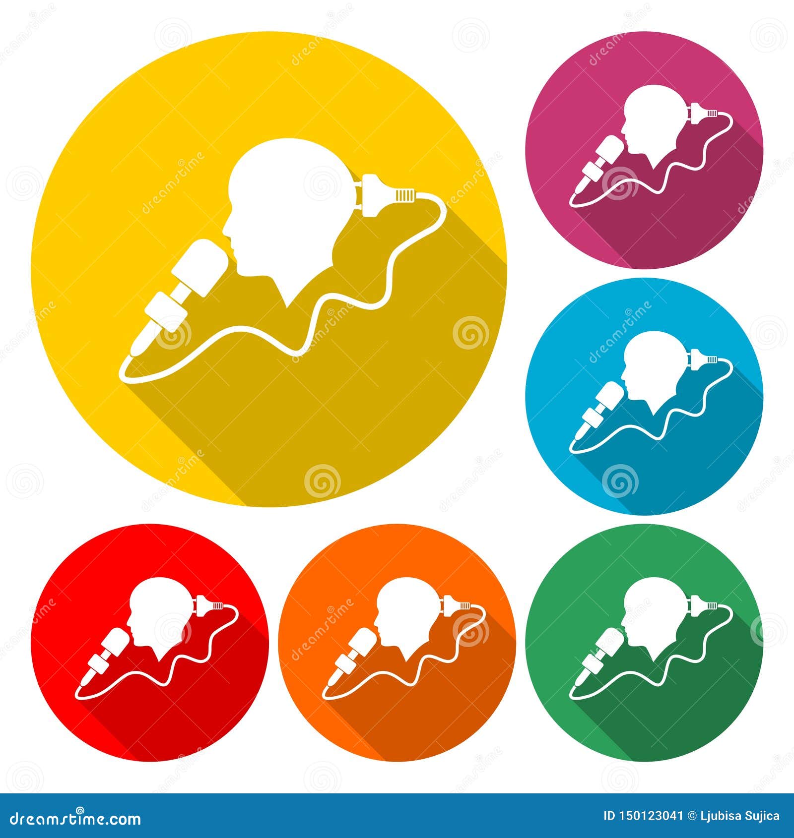 Sound icon in human head stock vector. Illustration of computer - 150123041