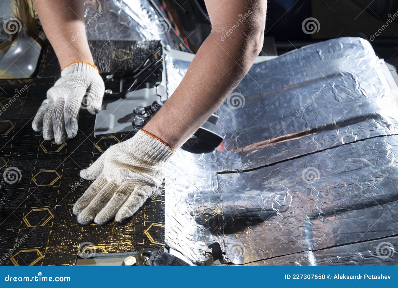 Sound Insulation of the Car. Installation of Sound Insulation Material ...