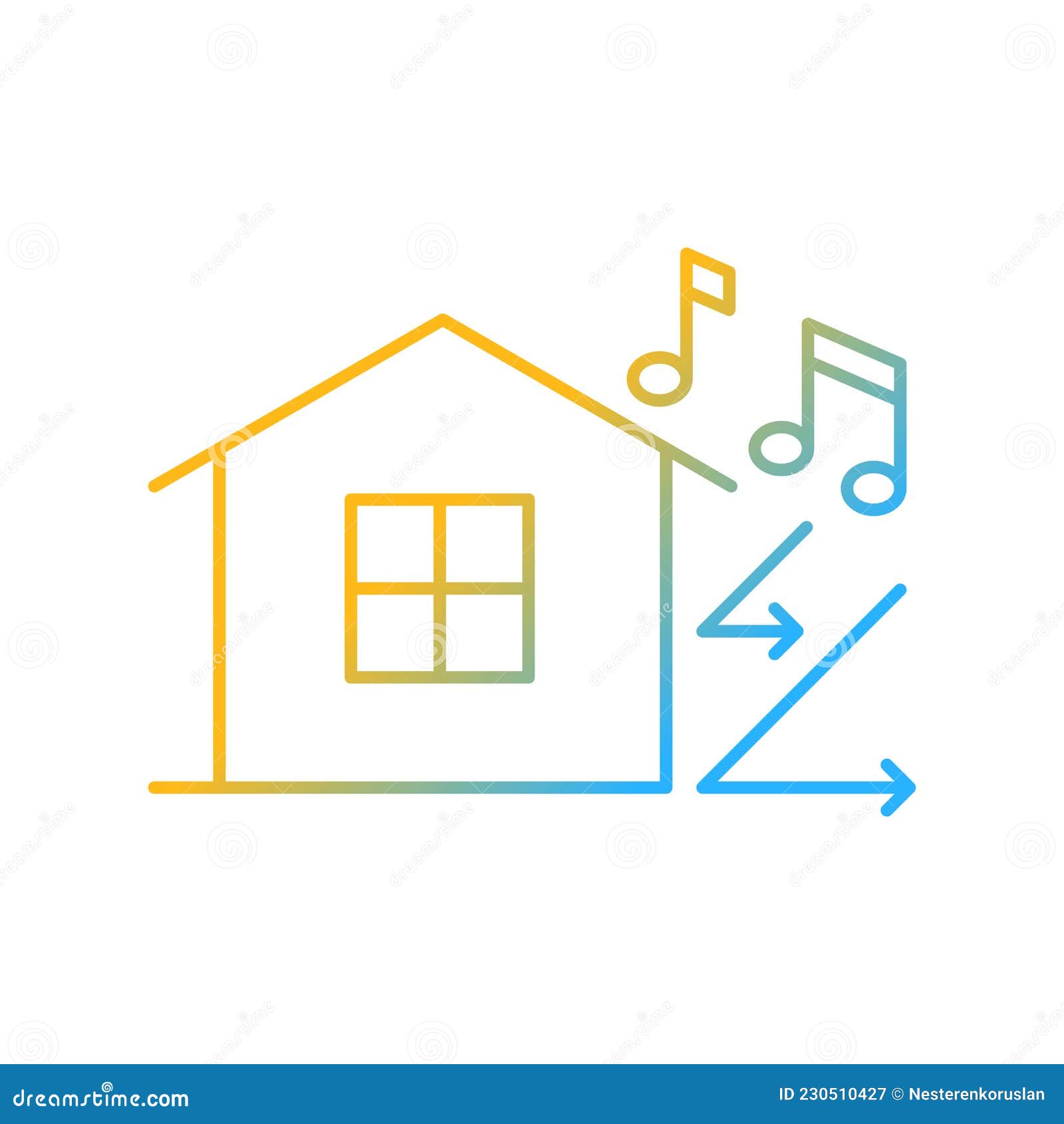 Sound Insulation Gradient Linear Vector Icon Stock Vector ...