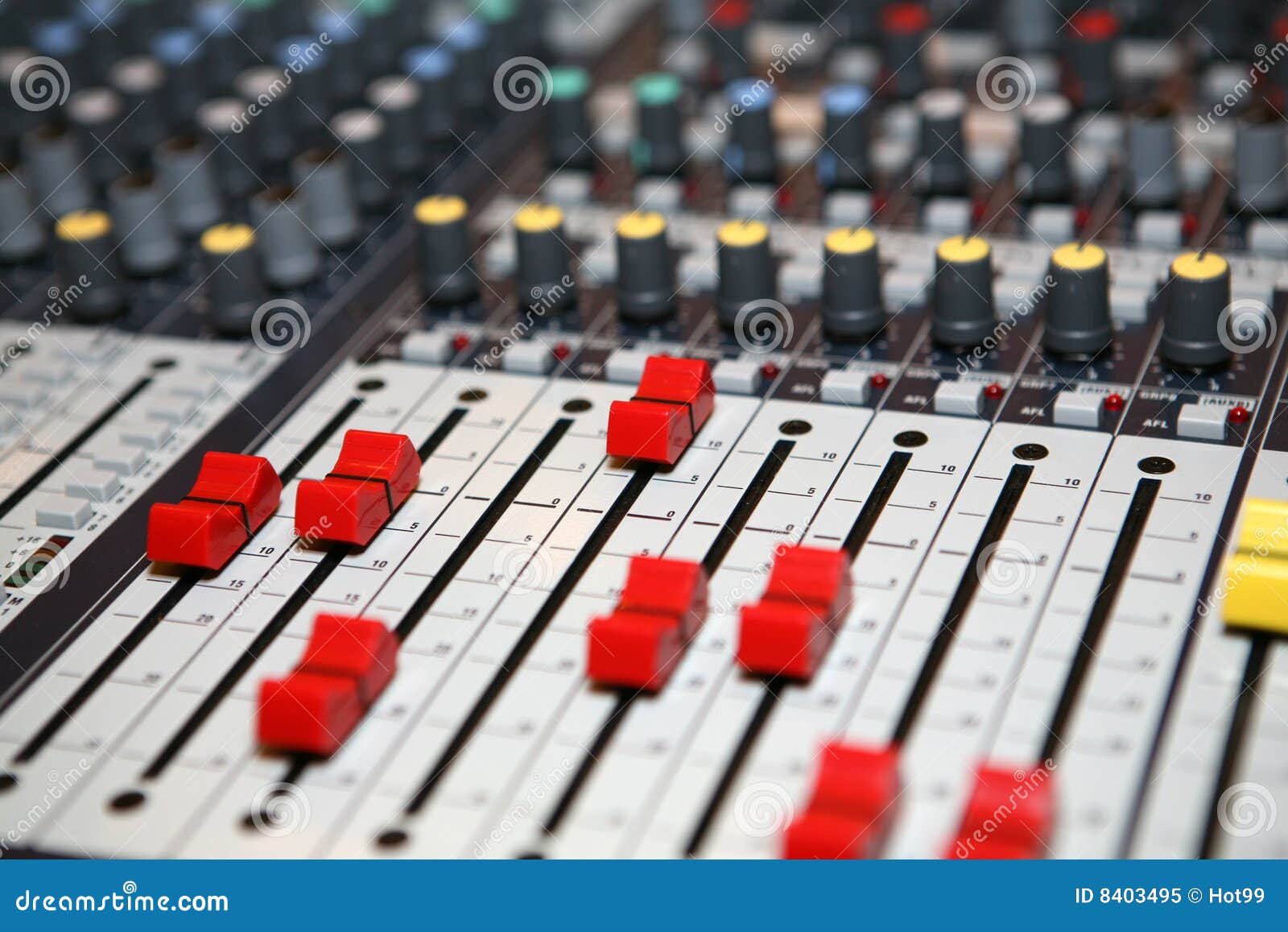 Sound knobs stock image. Image of console, digital, mixer - 8403495