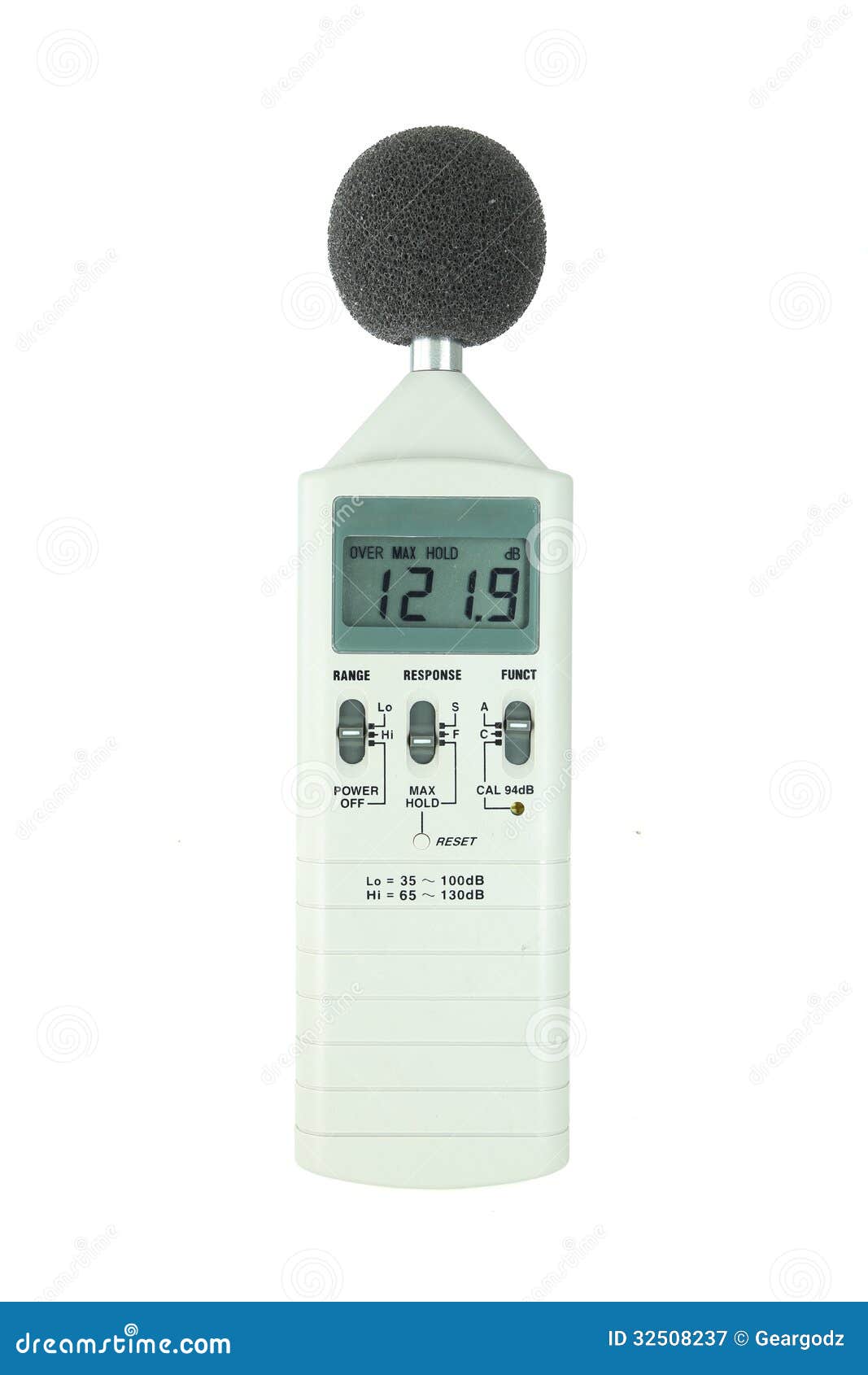 Sound level meter stock image. Image of danger, measurement - 32508237
