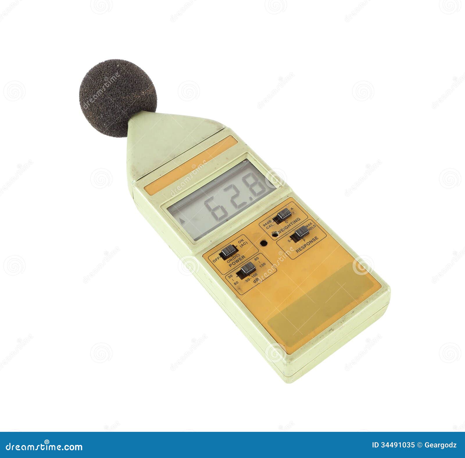 Sound Level Meter on White Background Stock Image - Image of meter ...