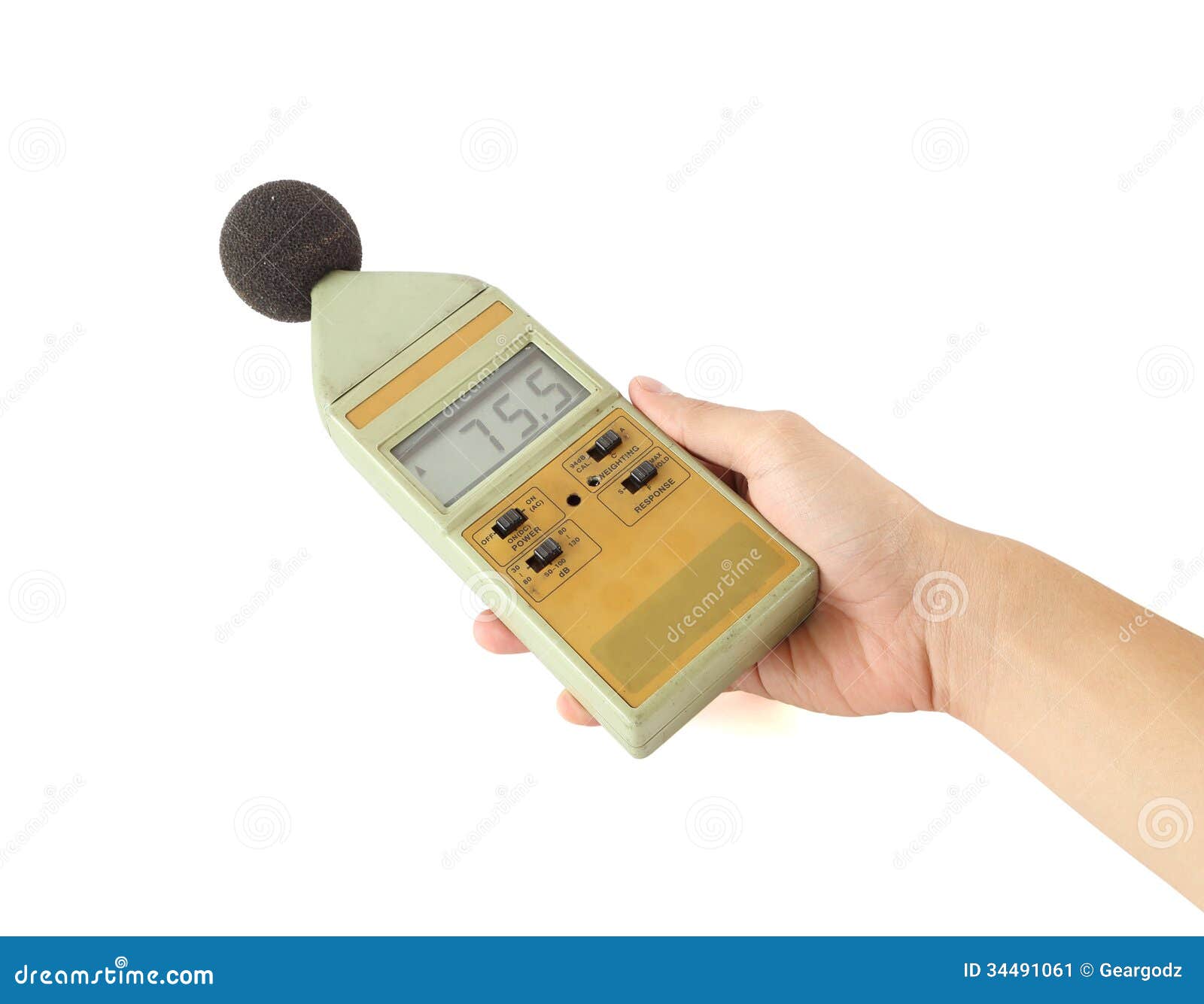 Sound Level Meter on White Background Stock Image - Image of instrument ...