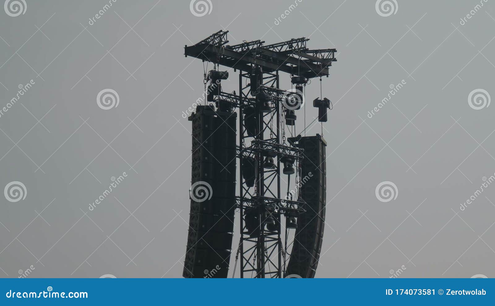 Sound Light Tower stock video. Video of exterior, cable - 174073581