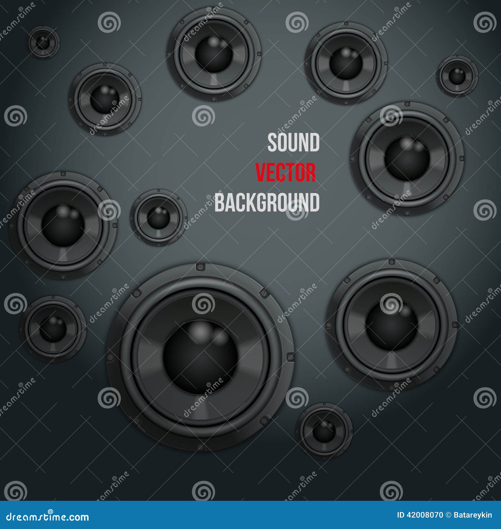 Sound Load Speakers on Dark Background. Stock Vector - Illustration of ...