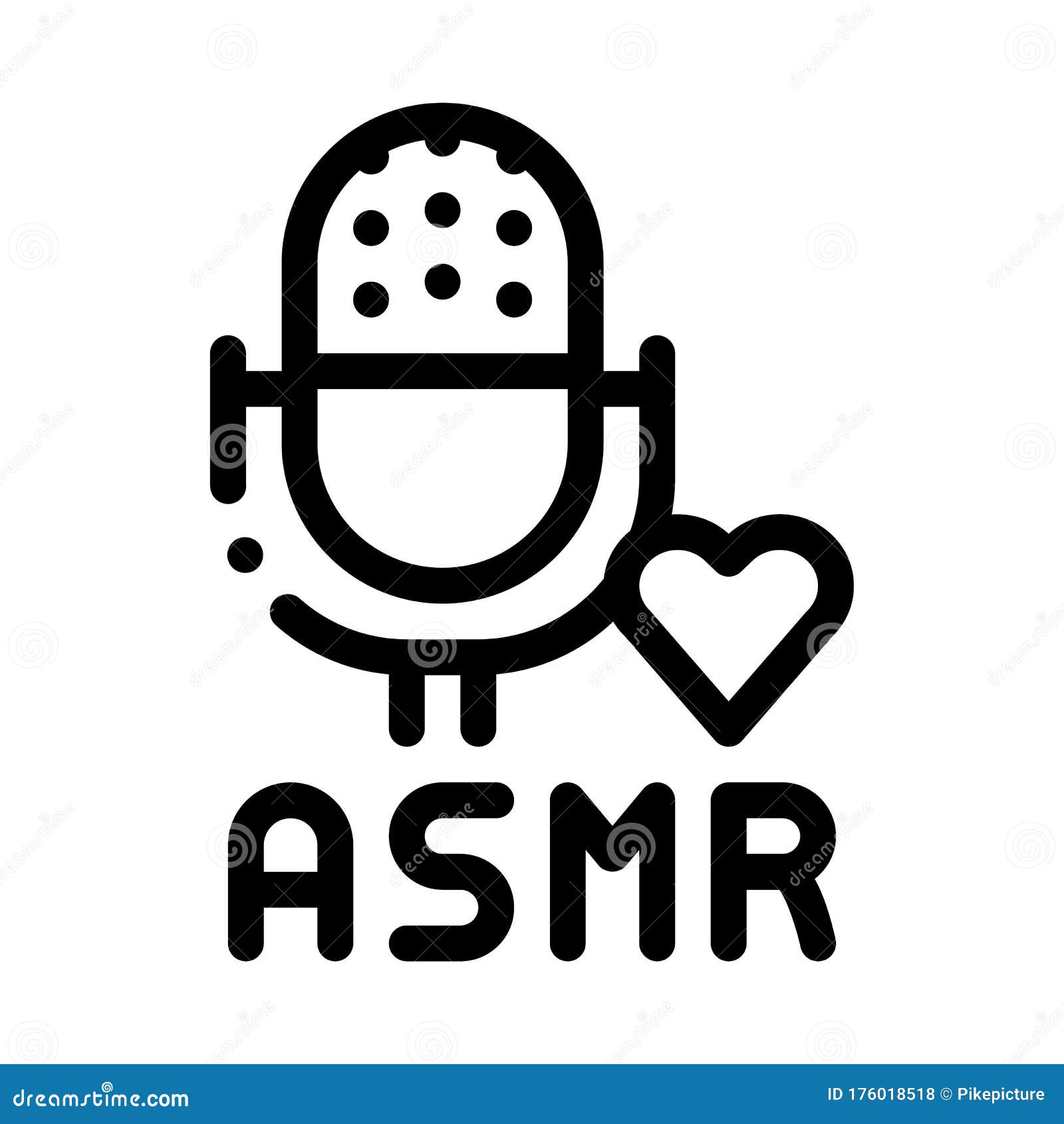 Sound In Microphone Asmr Icon Vector Outline Stock Vector Illustration Of Aromatic Desktop