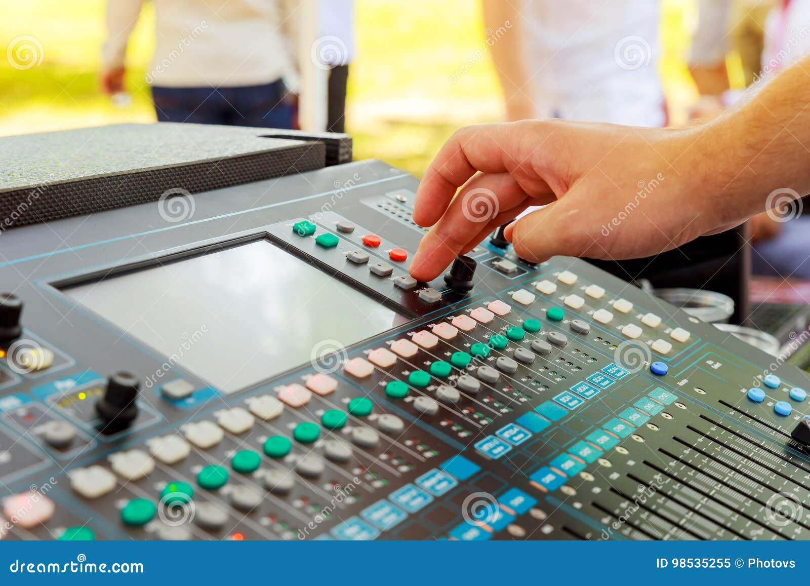 Sound Mixer in Action, Hand Stock Image - Image of media, balance: 98535255