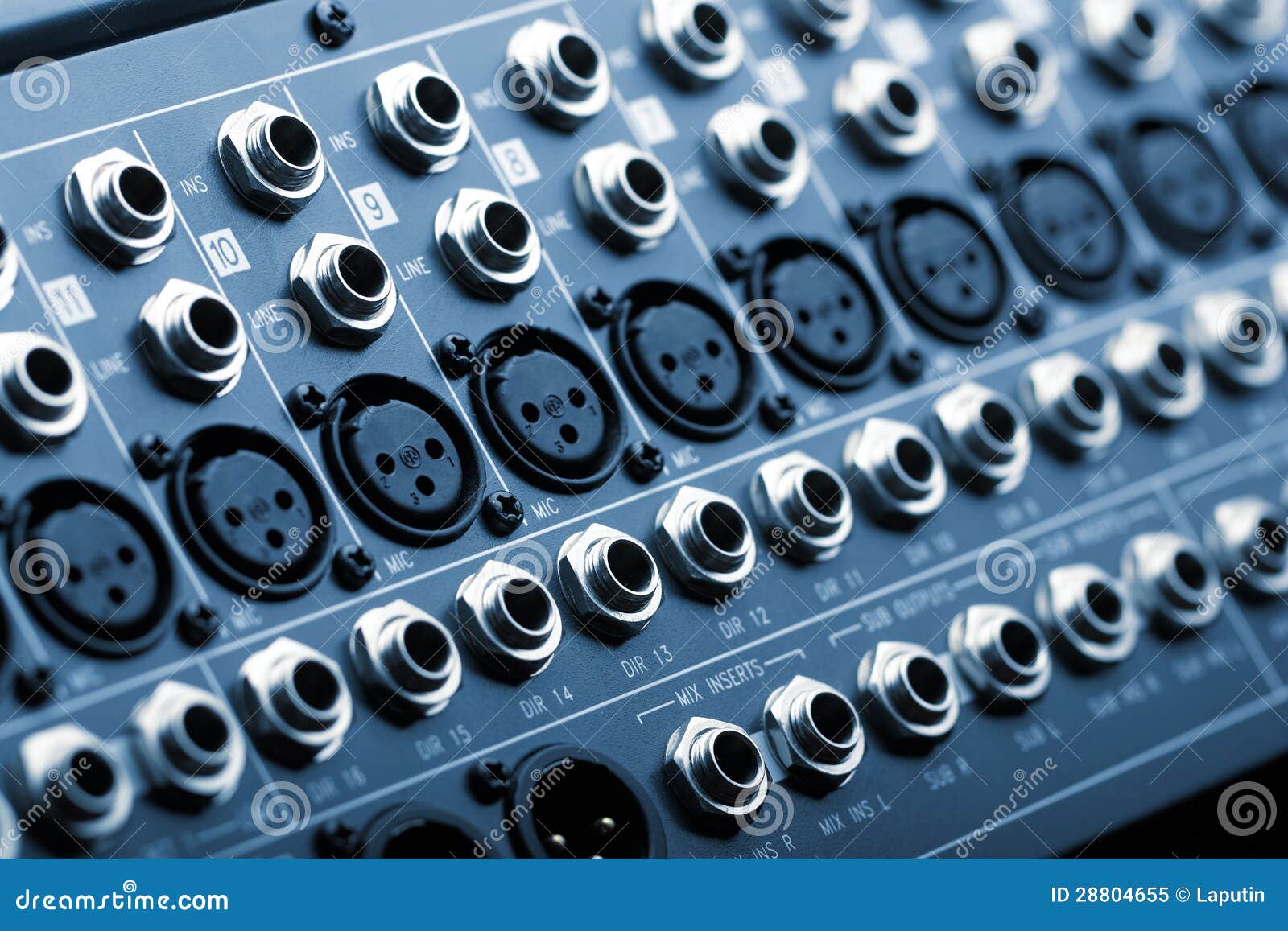 Sound mixer back panel stock image. Image of horizontal - 28804655