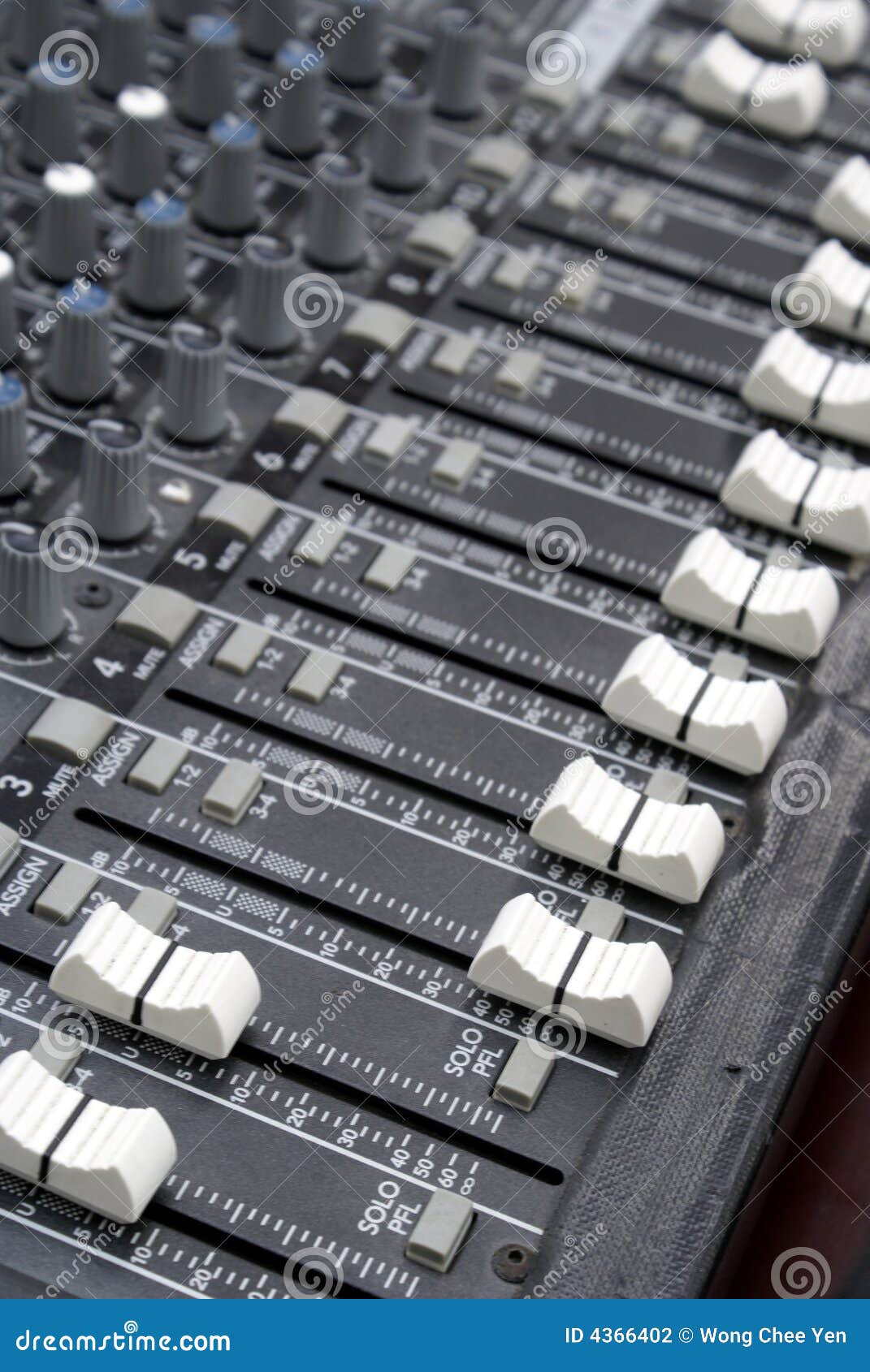 Sound mixer board faders stock photo. Image of sound, mixer - 4366402