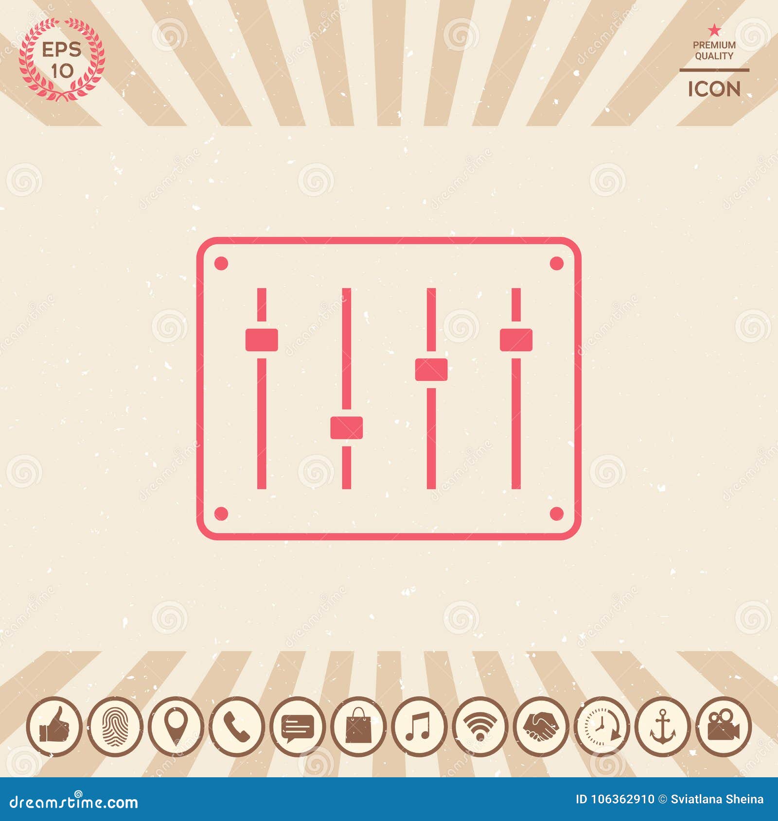 Sound mixer console icon stock vector. Illustration of balance - 106362910