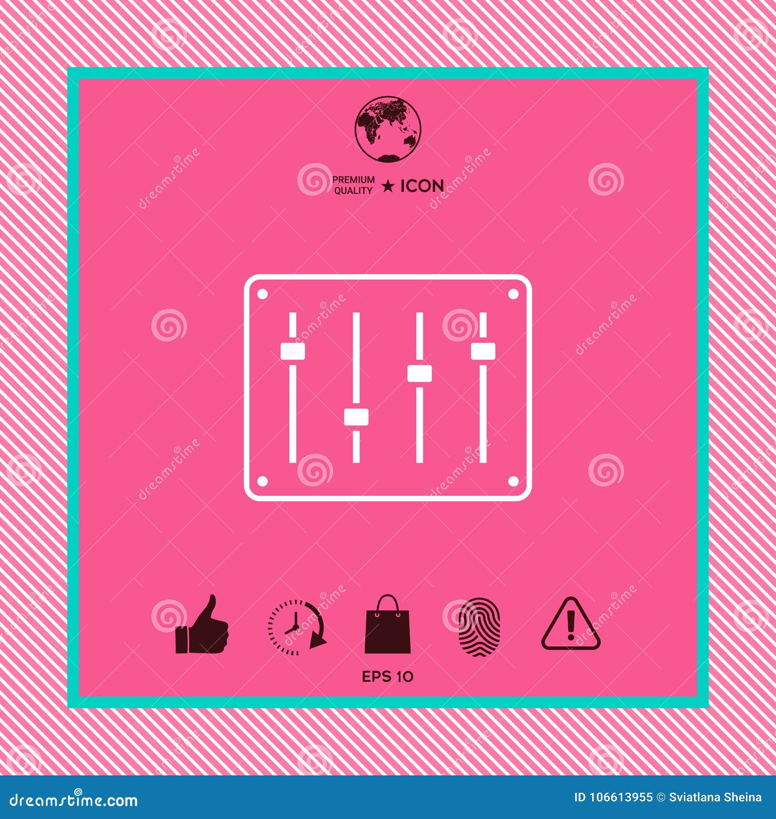 Sound mixer console icon stock vector. Illustration of radio - 106613955