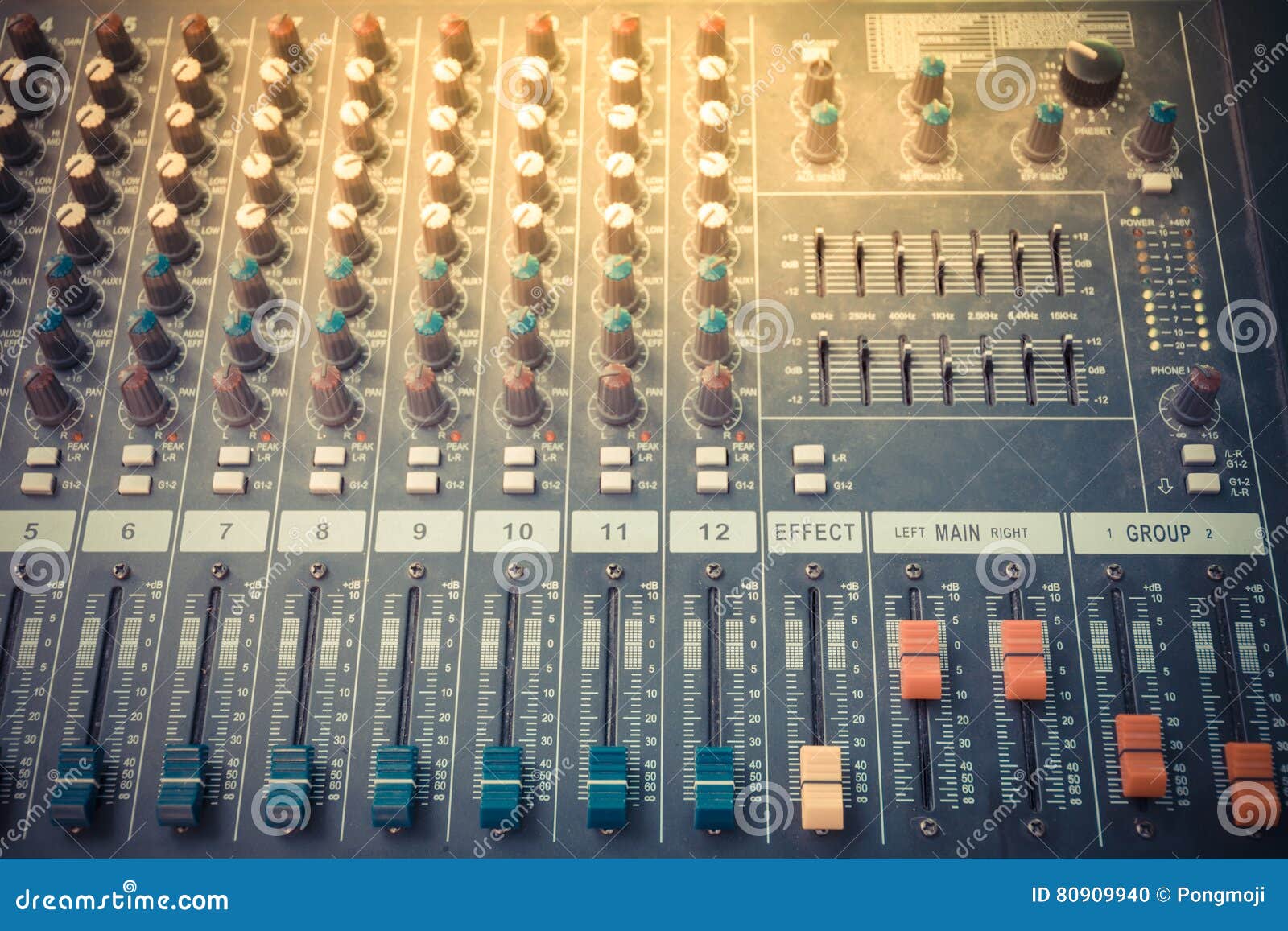 Sound mixer control stock photo. Image of control, entertainment - 80909940