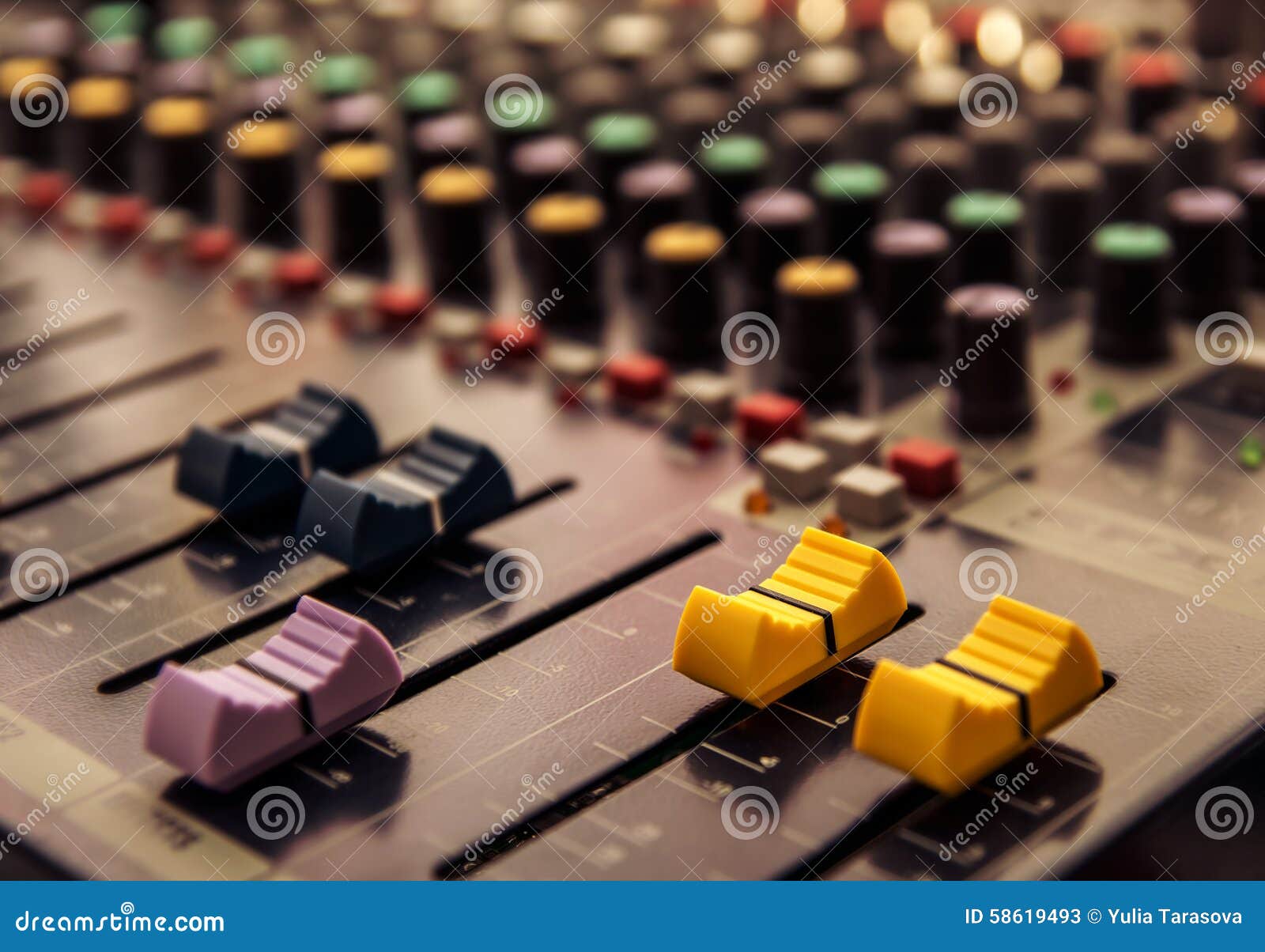 Sound Mixer Control Panel, Audio Controls Stock Illustration ...